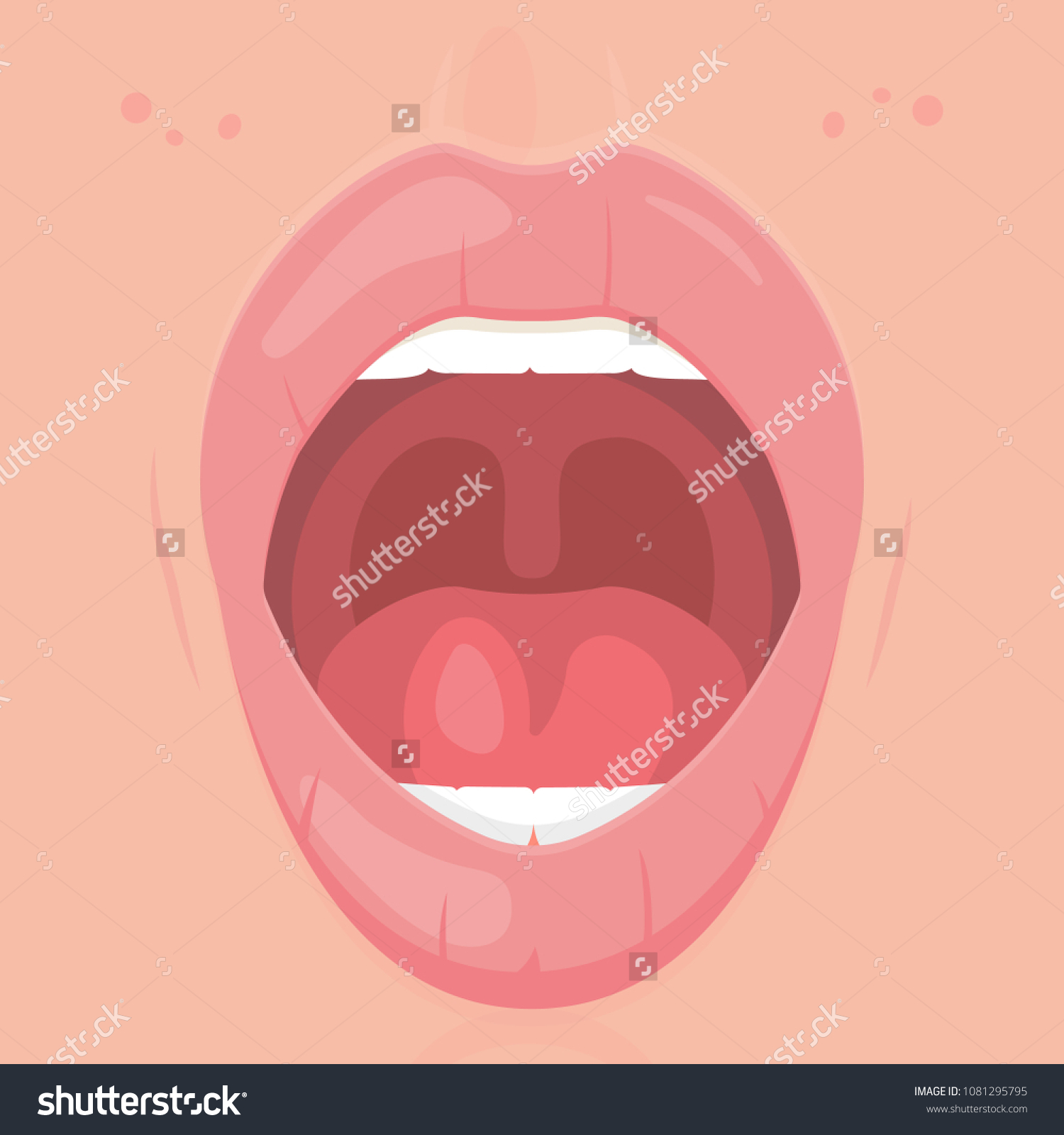 Open Mouth Teeth Tongue Woman Lips Vector Có Sẵn Miễn Phí Bản Quyền 1081295795