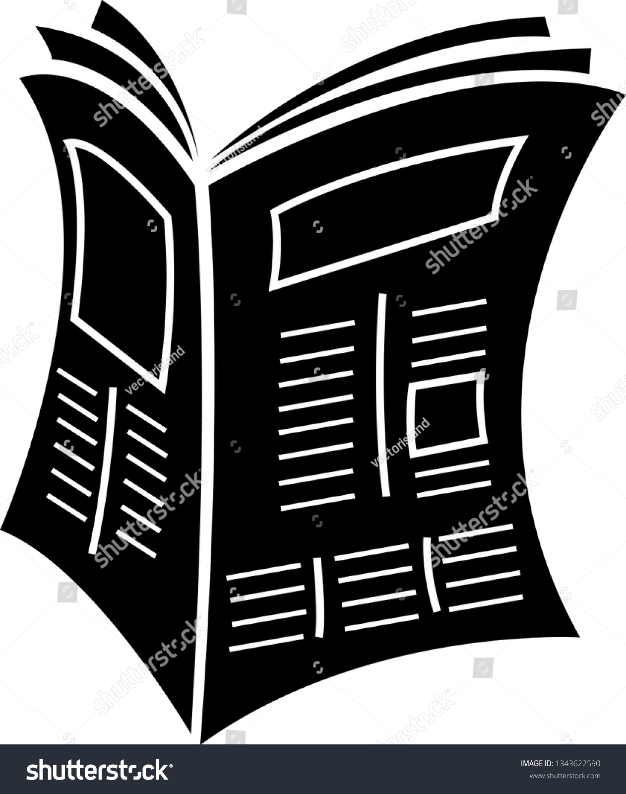 Open Newspaper Symbol Stock Vector (Royalty Free) 1343622590 | Shutterstock