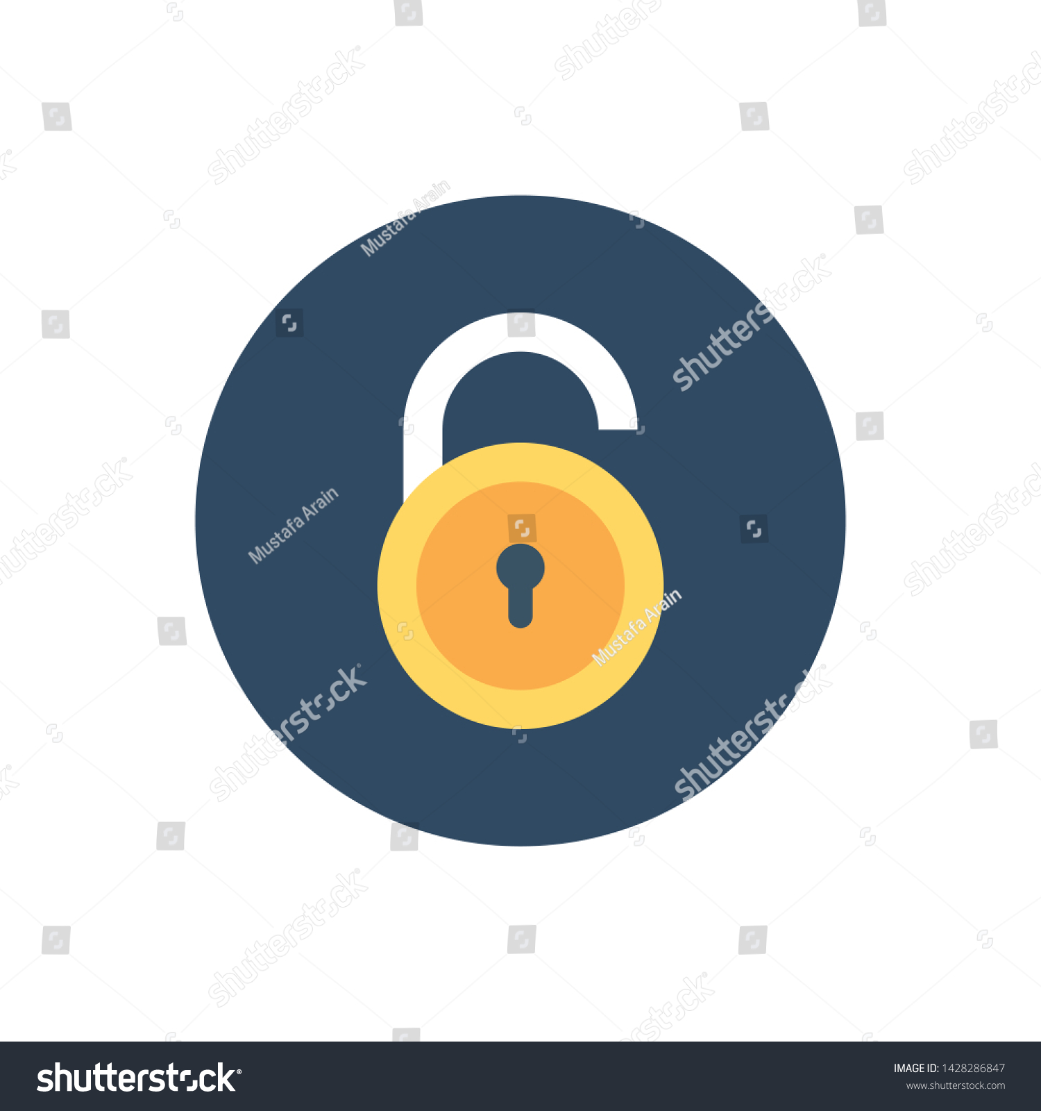 Open Padlock Vector Illustration Flat Style Stock Vector (Royalty Free ...