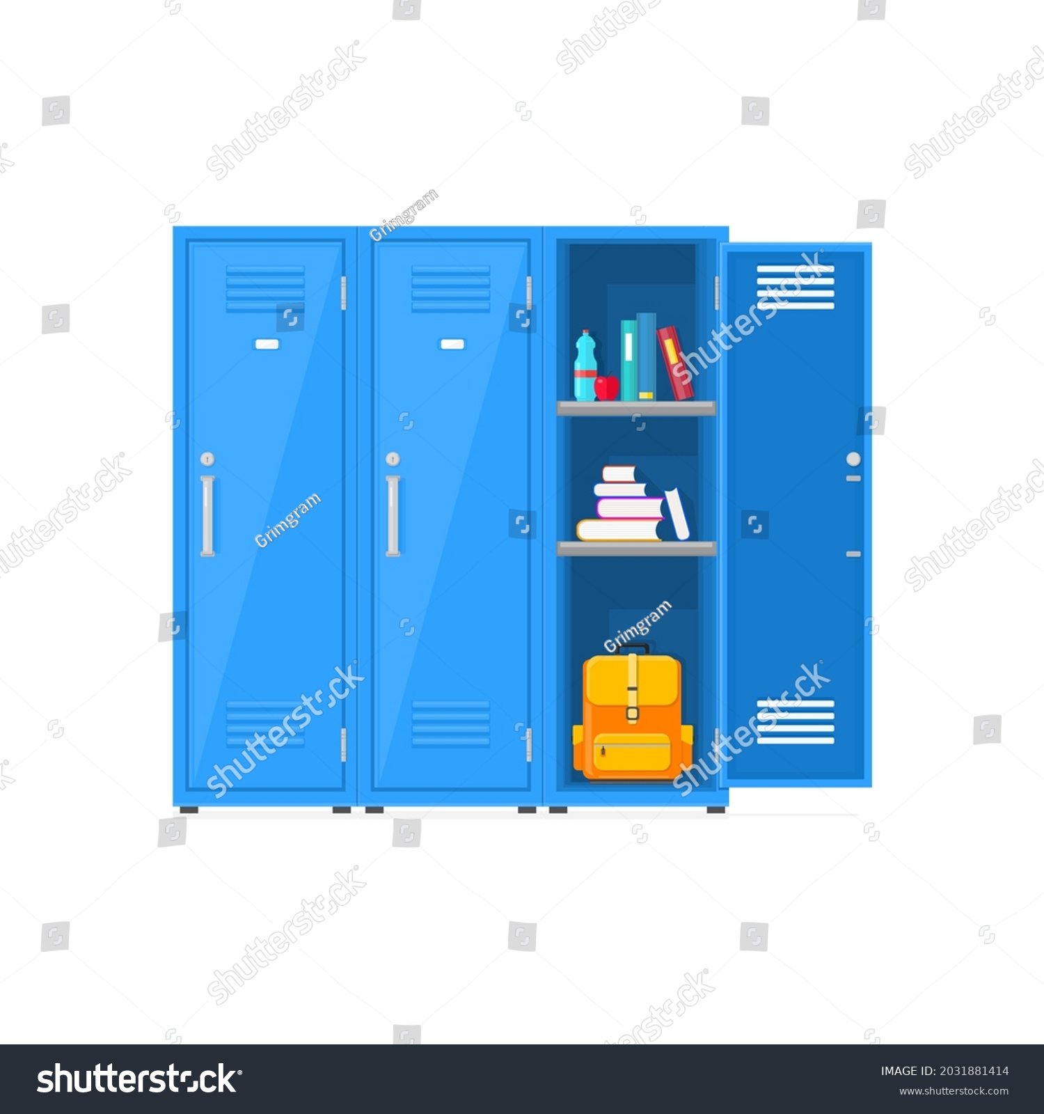 Open School Locker Vector Icon Illustration Stock Vector (Royalty Free ...