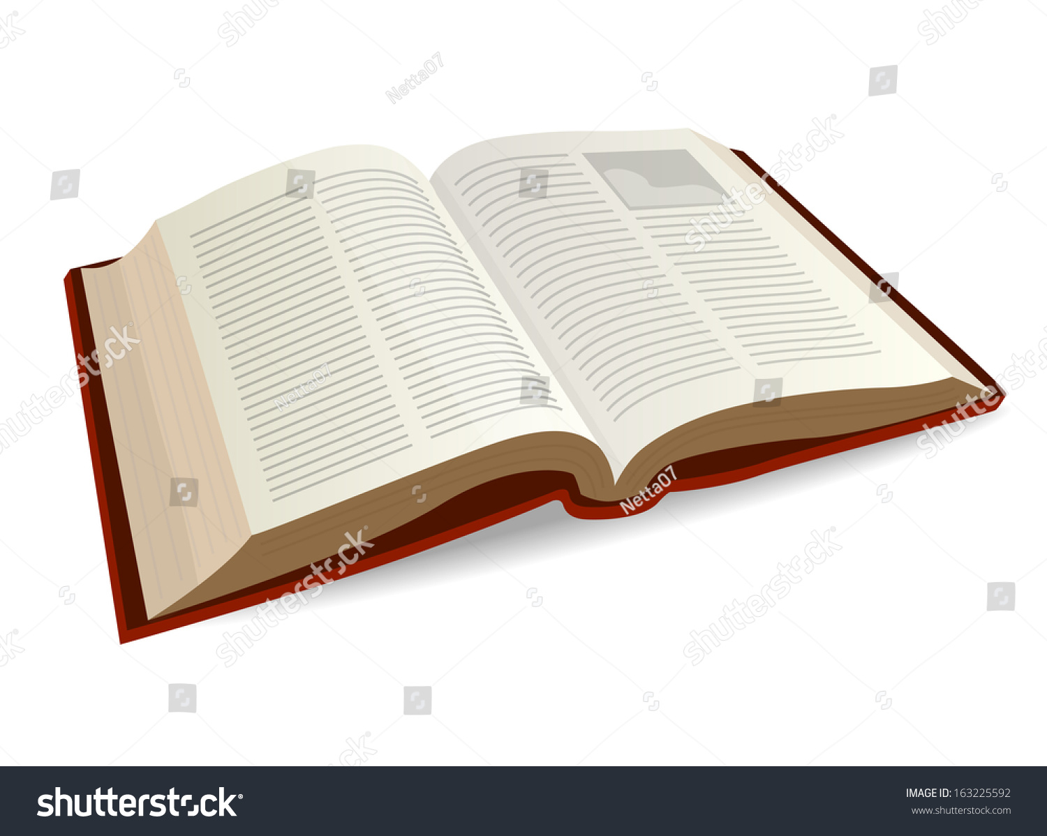 Open Text Book Illustration Stock Vector (Royalty Free) 163225592 ...