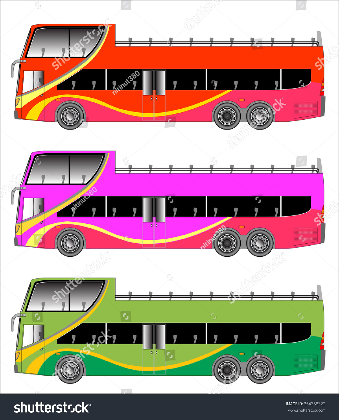Open Top Bus Stock Vector (Royalty Free) 354358322 | Shutterstock