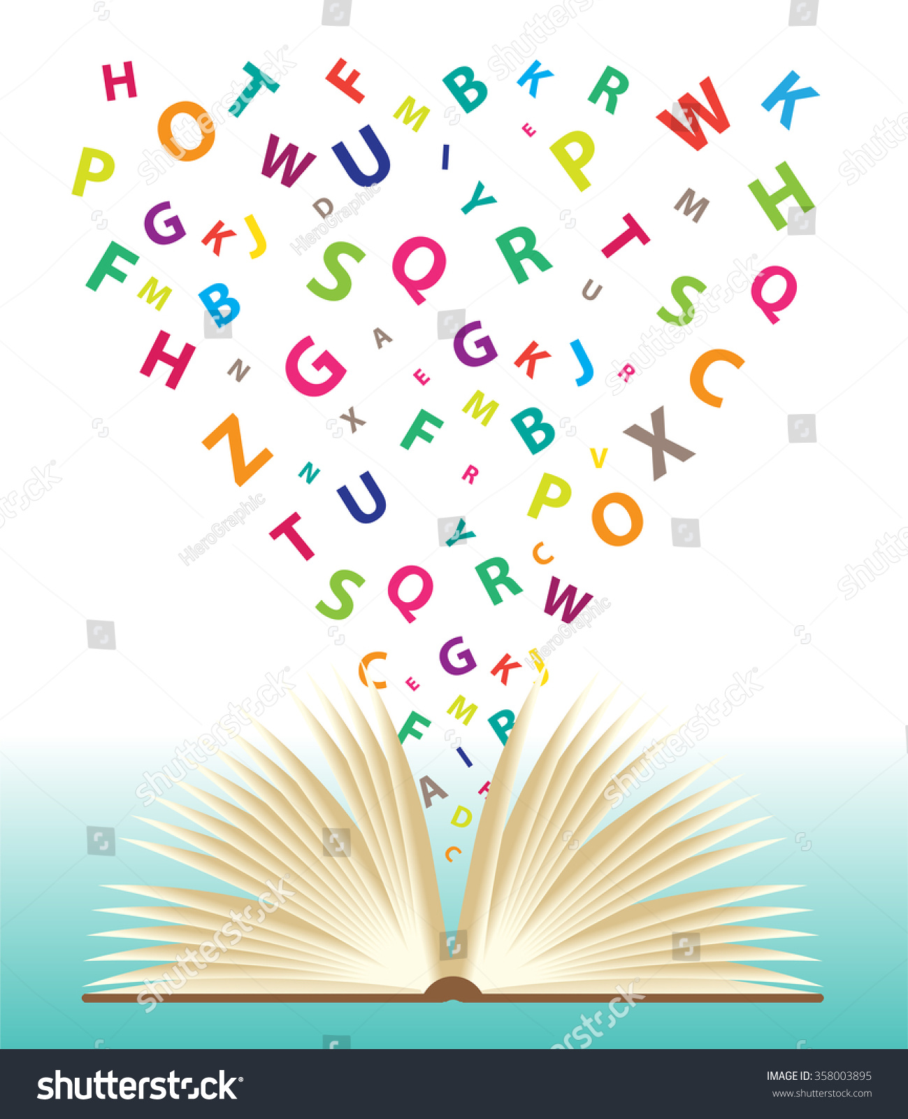 Opened Book Flying Letters Vector Idea Stock Vector (Royalty Free ...