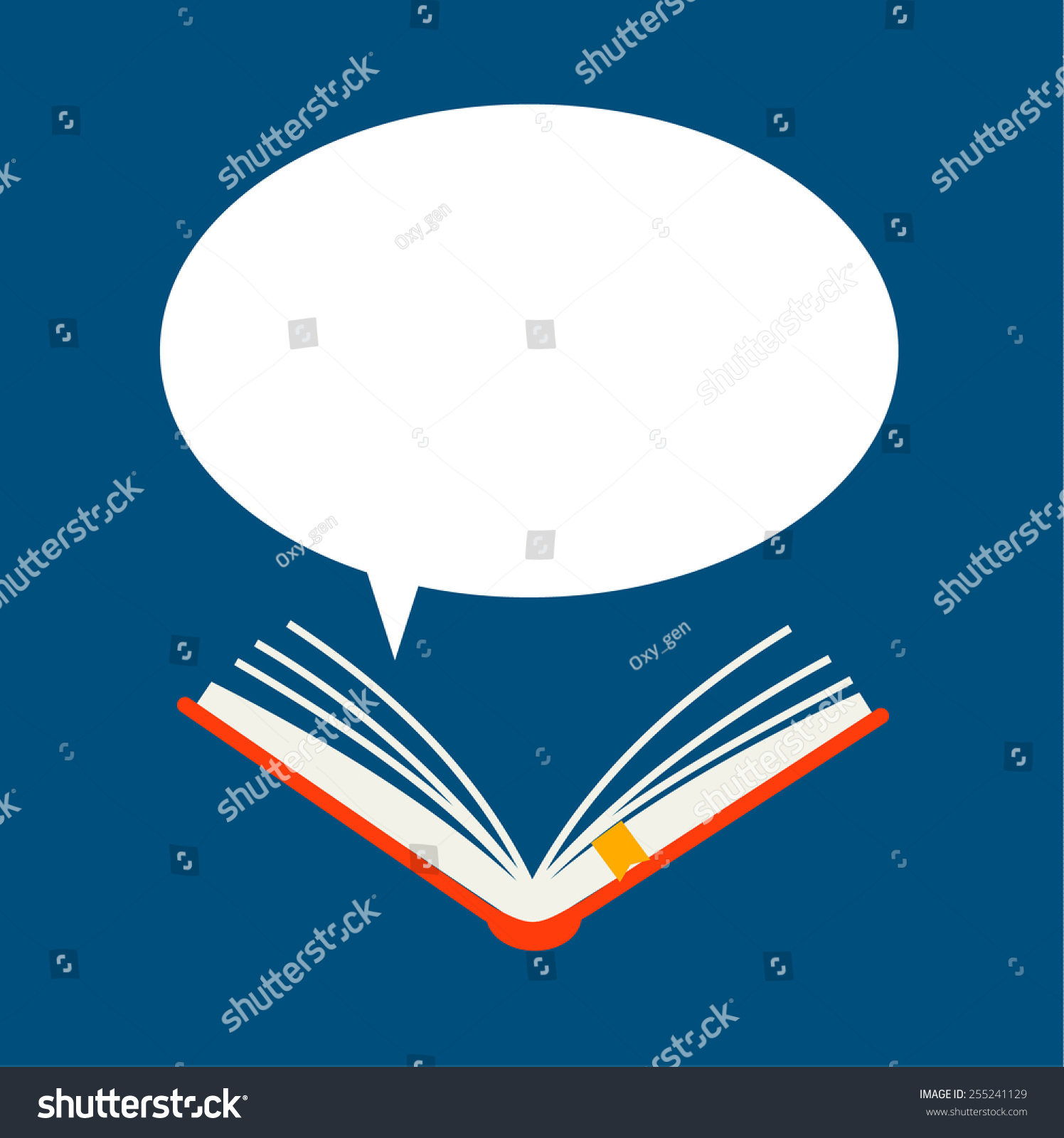 Opened Book Speech Bubble Vector Illustration Stock Vector (Royalty ...