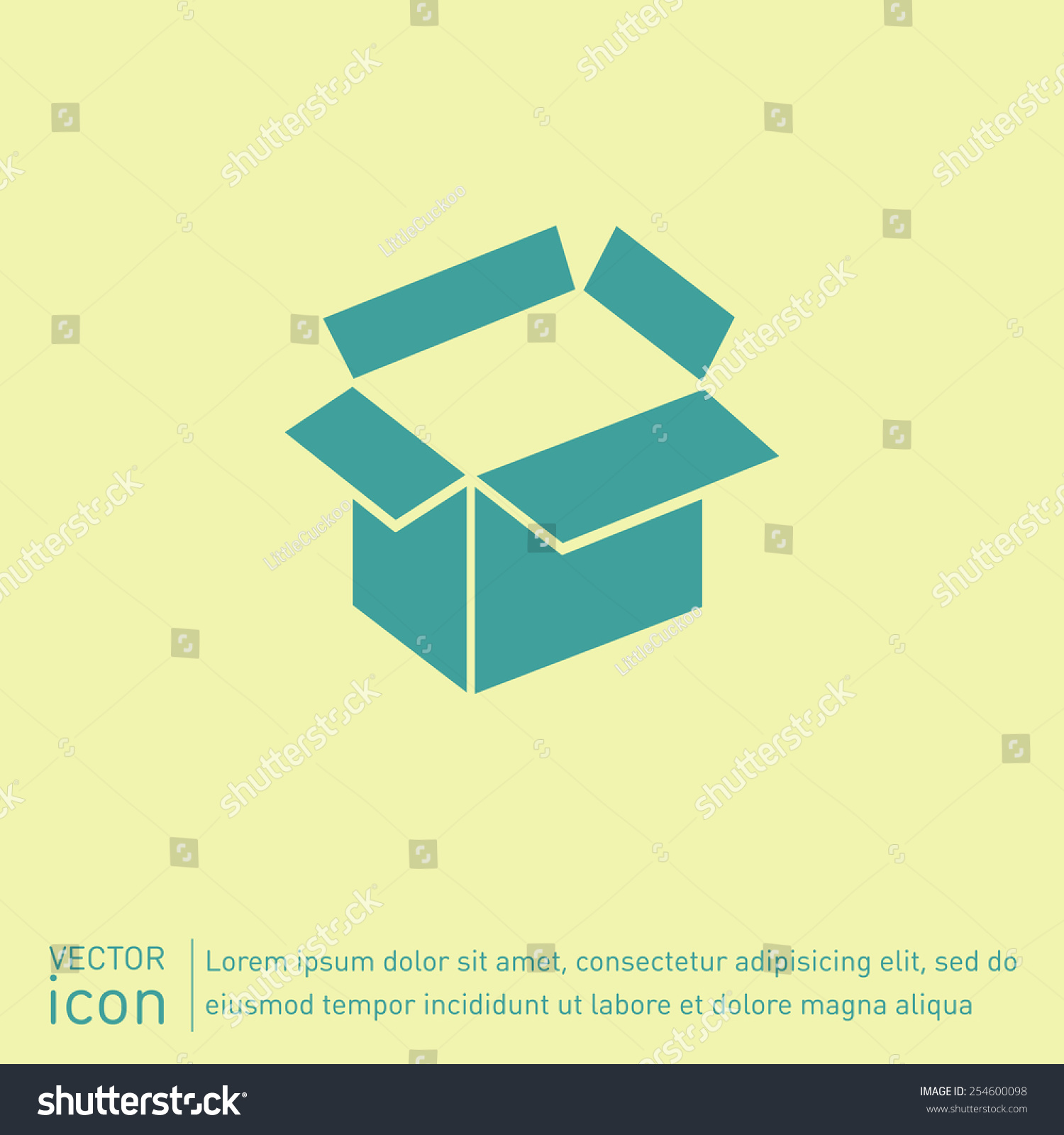 Opened Cardboard Box Icon Stock Vector (Royalty Free) 254600098