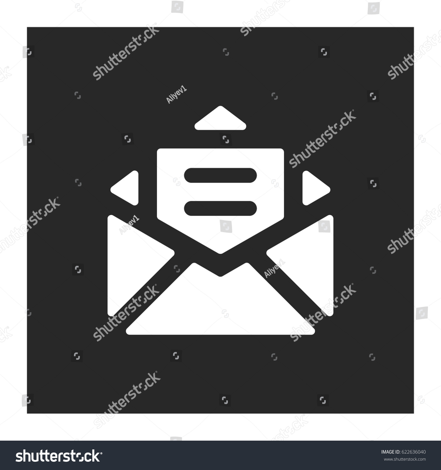Opened Email Icon Stock Vector (Royalty Free) 622636040
