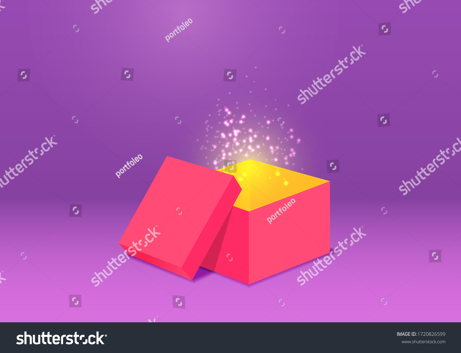 Opened Empty Red Square Gift Box Stock Vector (Royalty Free) 1720826599 ...