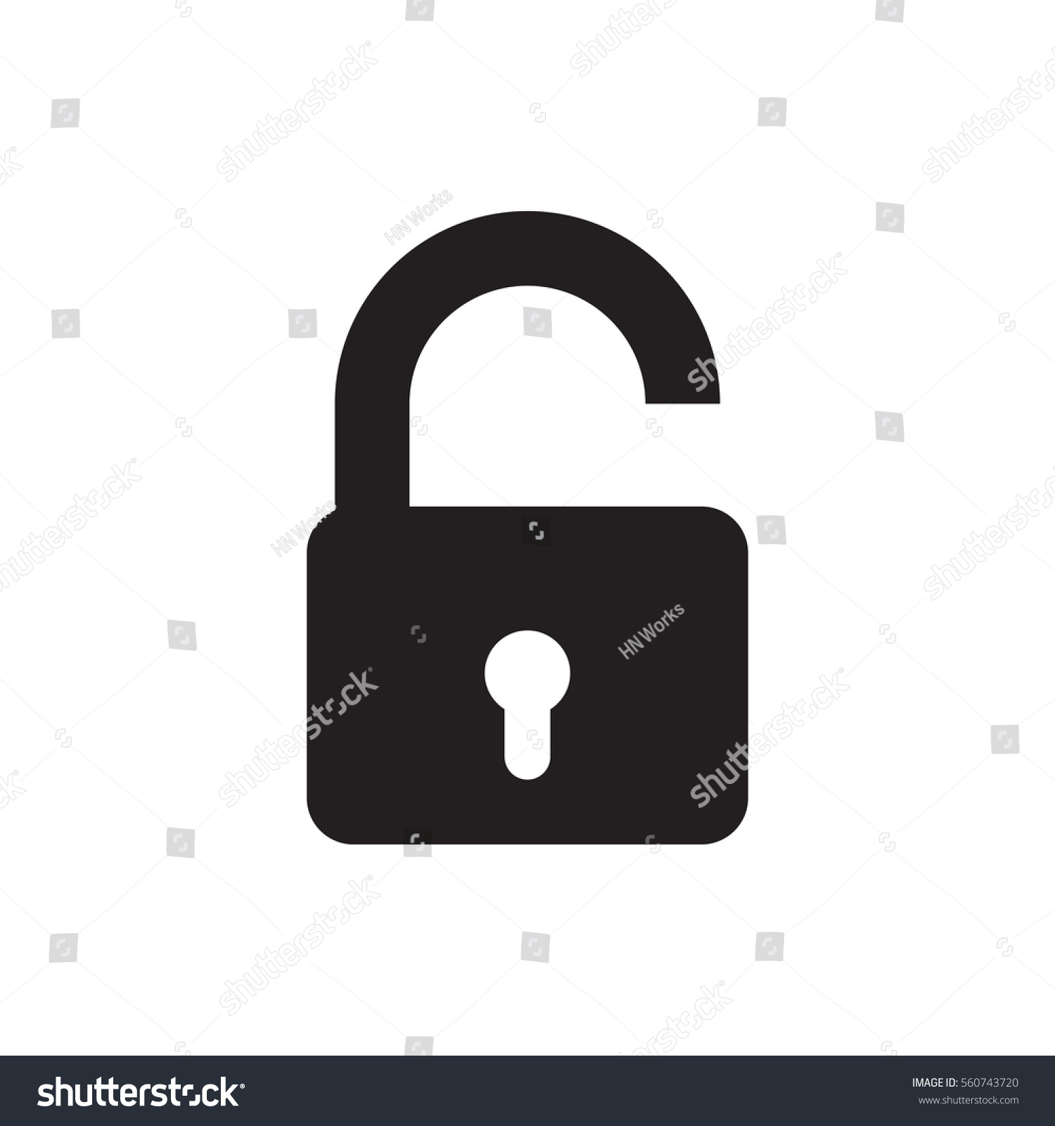 Opened Lock Icon Illustration Isolated Vector Stock Vector (Royalty ...