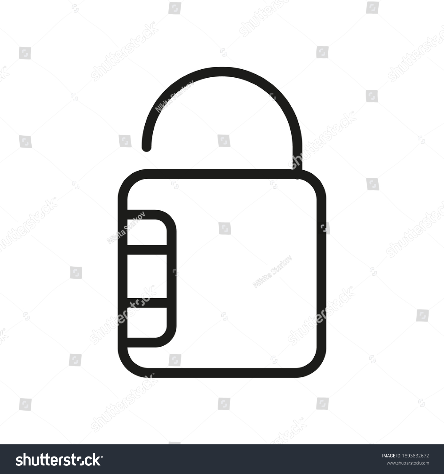 Opened Lock Outline Vector Icon Web Stock Vector (Royalty Free) 1893832672