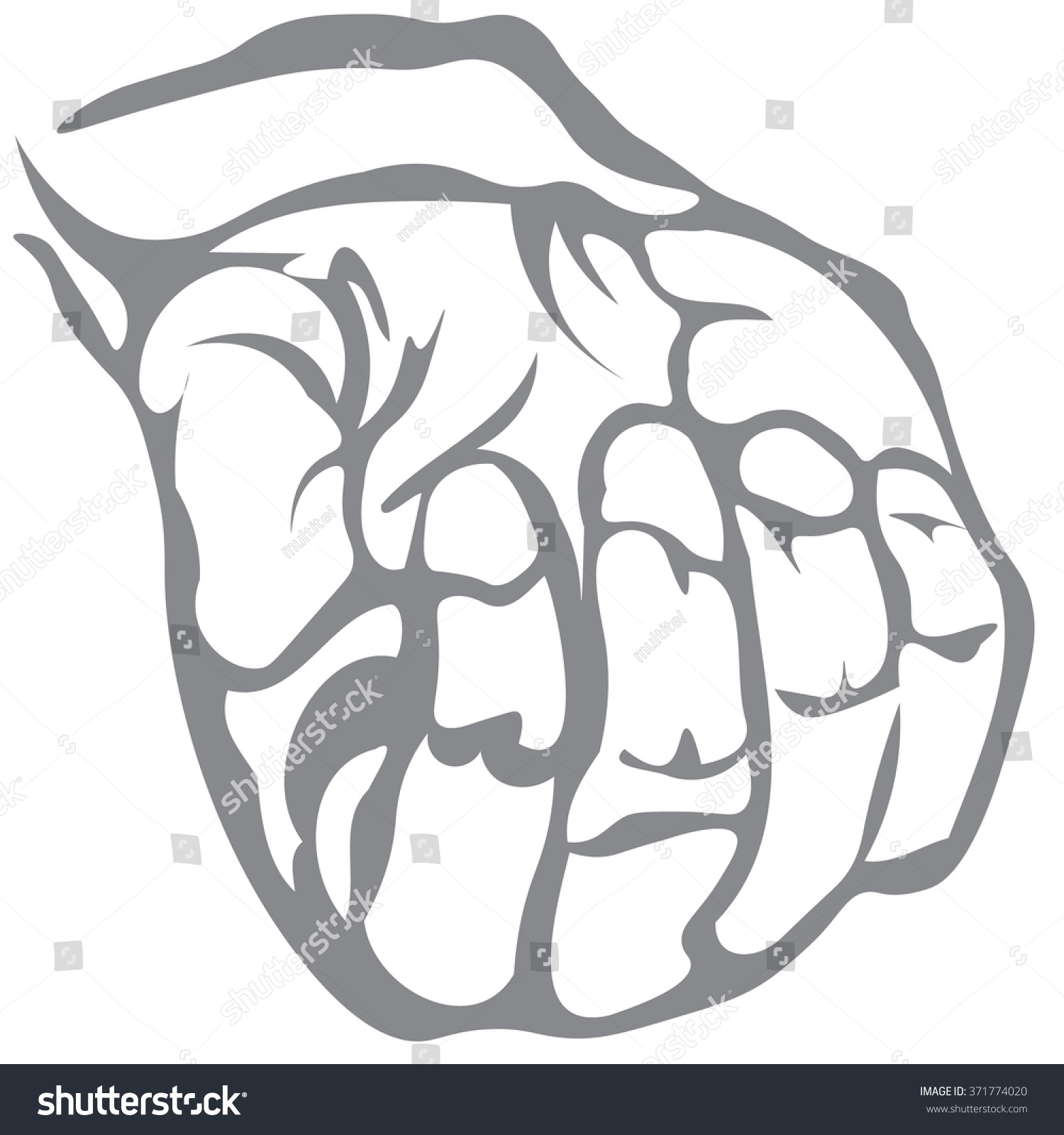 Opened Closed Hand Symbol Vector Stock Vector (Royalty Free) 371774020 ...