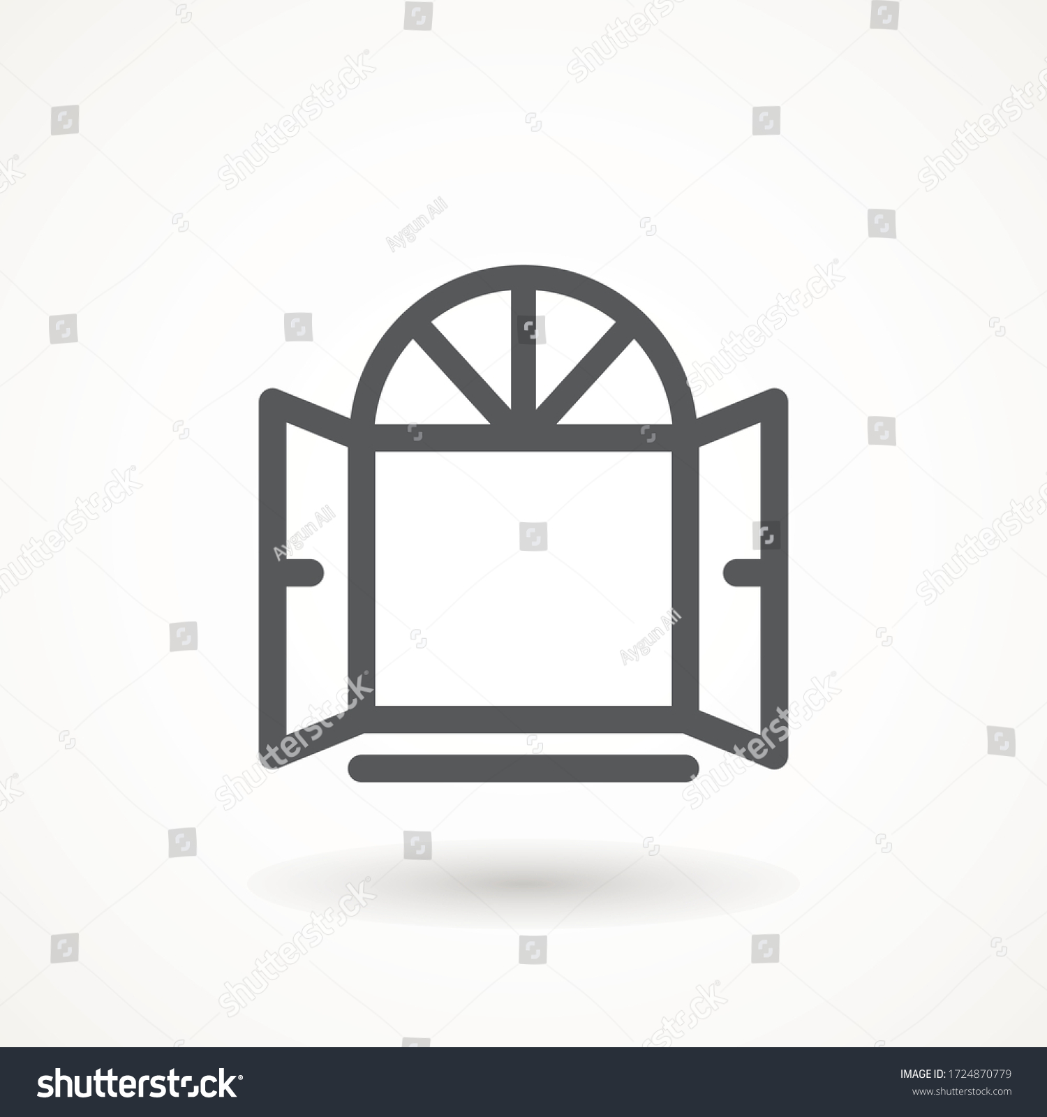 Opened Window Icon Vector Creative Symbol Stock Vector (Royalty Free ...