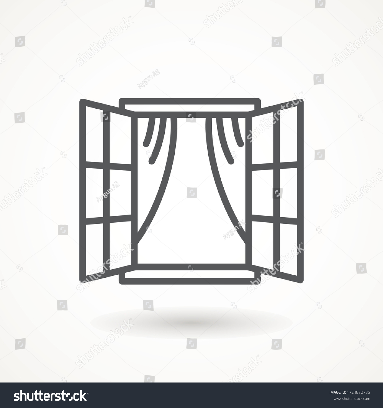 Opened Window Icon Vector Creative Symbol Stock Vector (Royalty Free ...