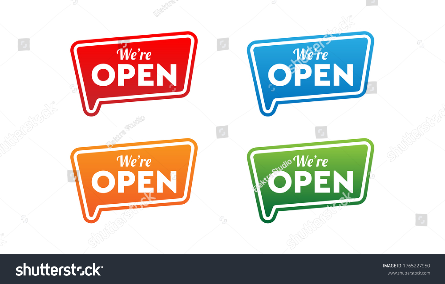 Opening Banner Sticker Pack Template Stock Vector (Royalty Free) 1765227950