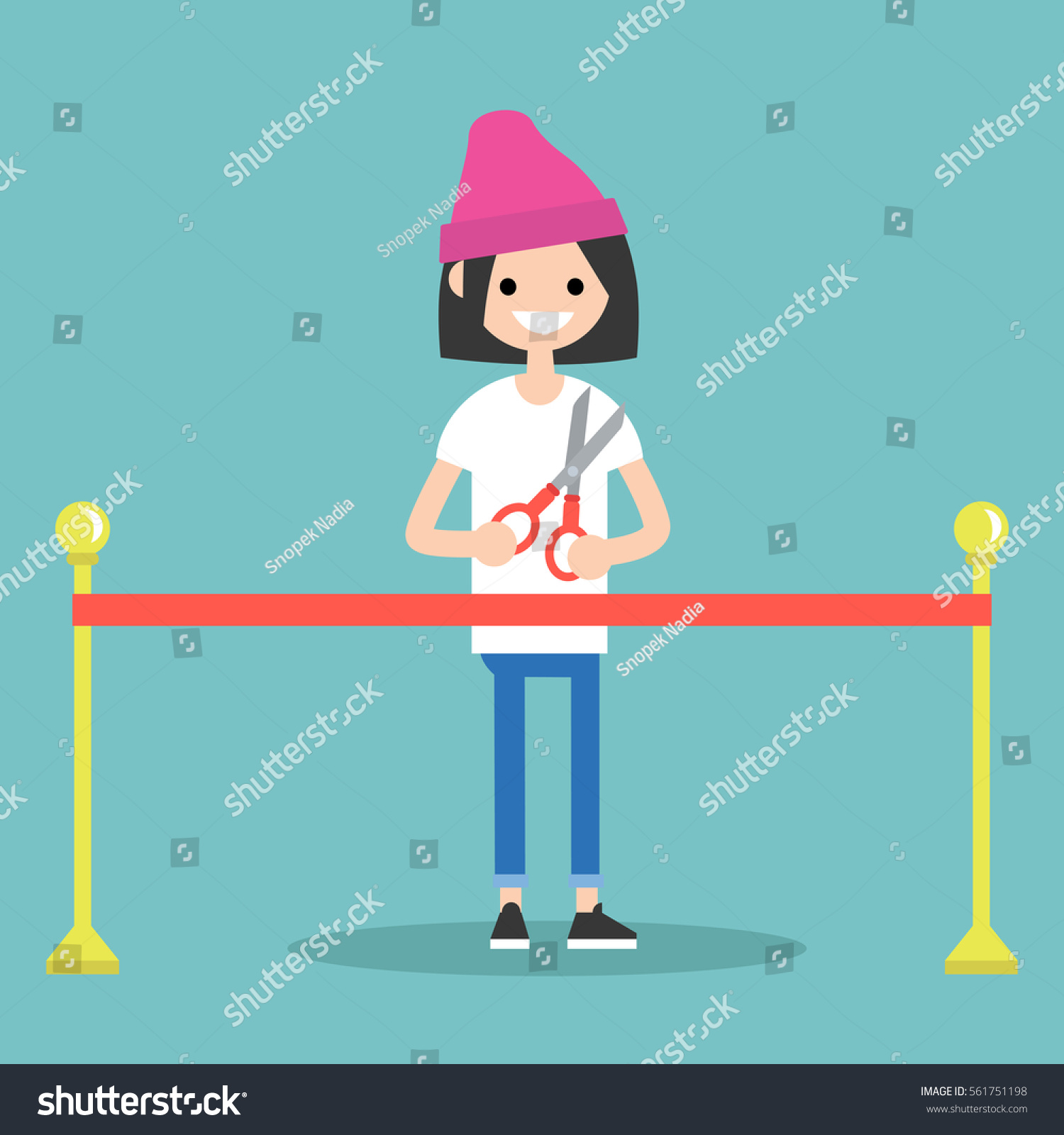 Opening Ceremony Concept Red Ribbon Young Stock Vector (Royalty Free ... Opening Ceremony Concept Red Ribbon Young Stock Vector (Royalty Free ...