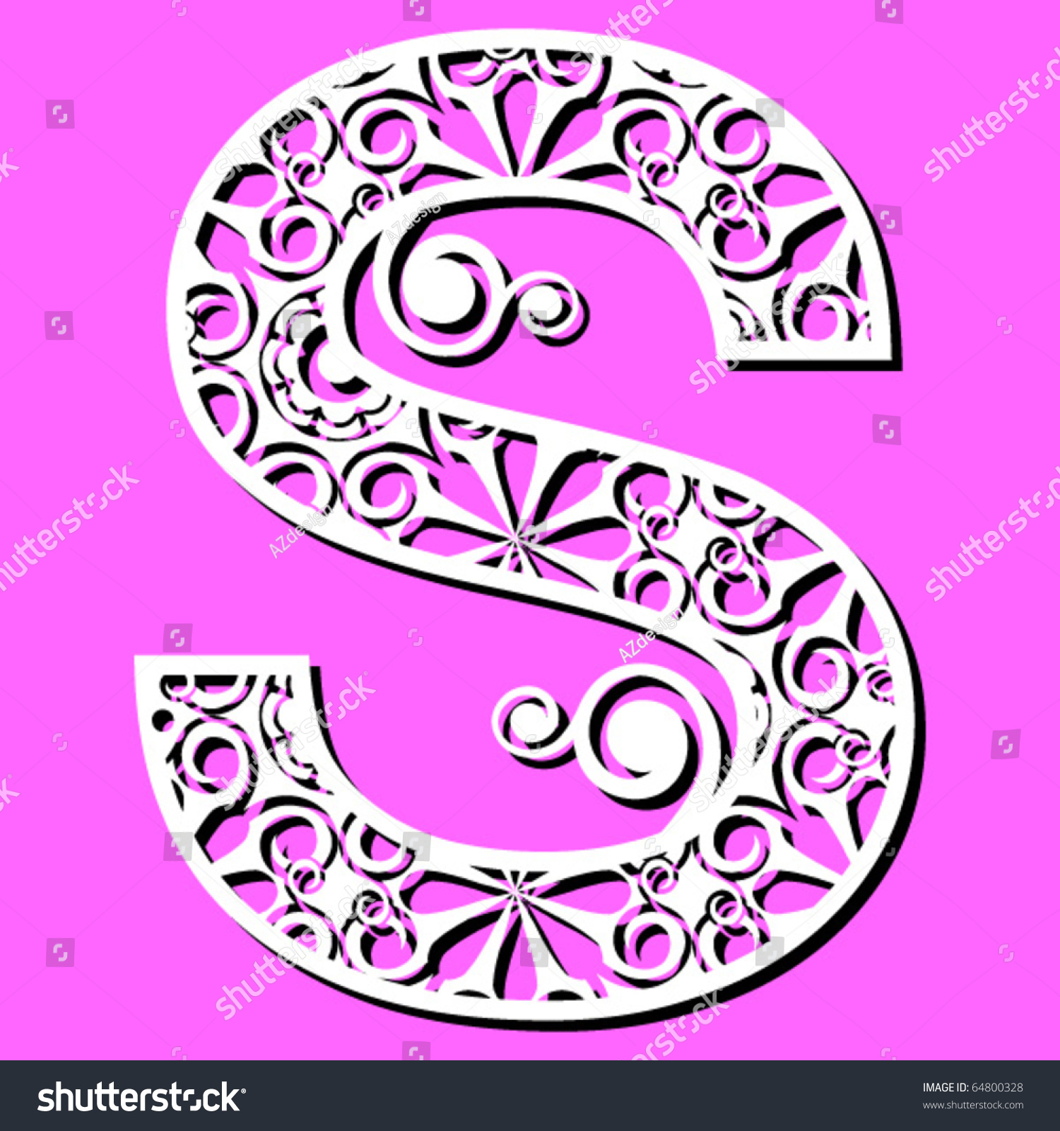 Openwork Alphabet Letter S Stock Vector (Royalty Free) 64800328 ...