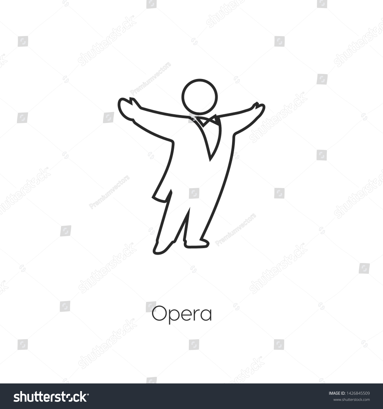 Opera Singer Icon Vector Symbol 스톡 벡터(로열티 프리) 1426845509