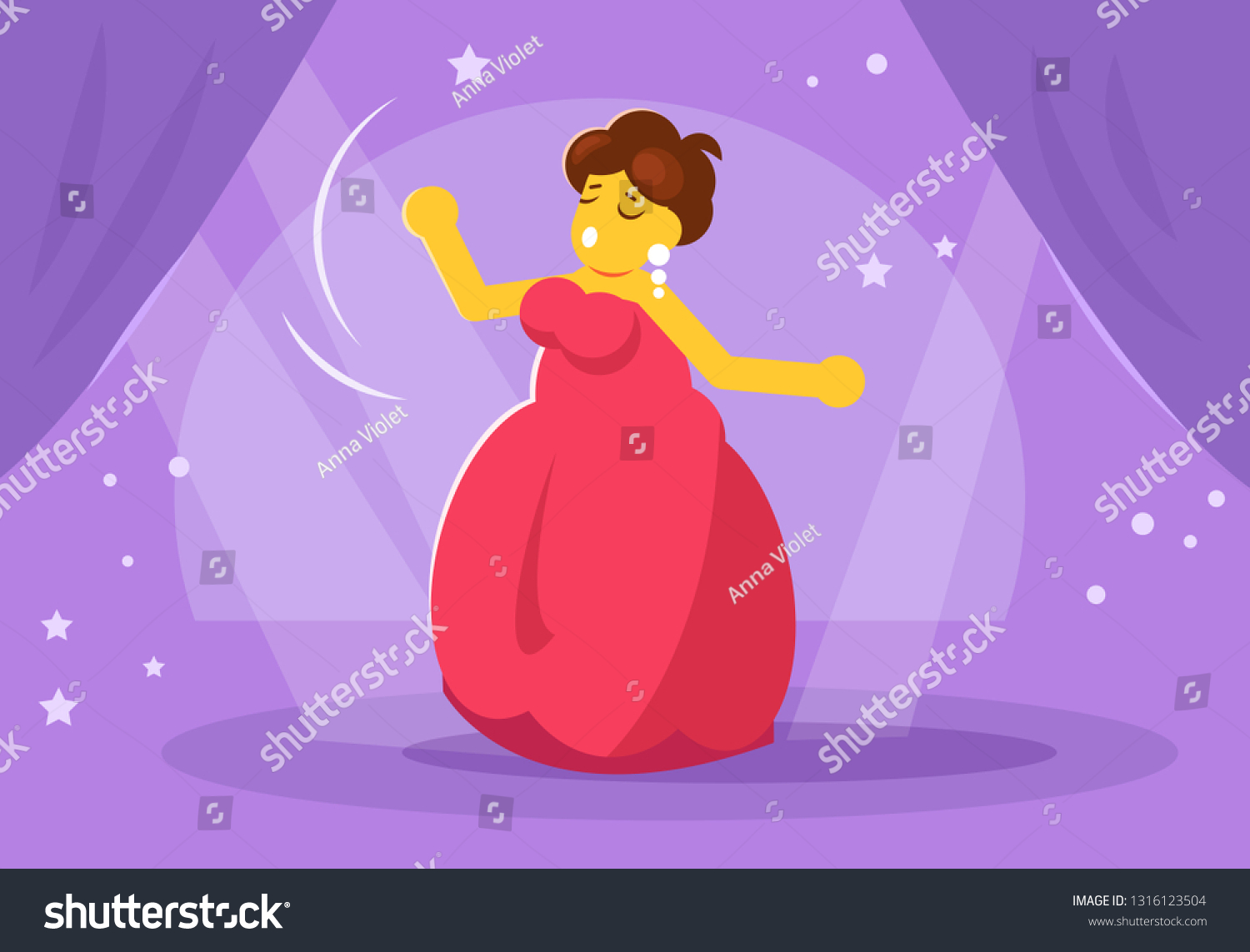 Opera Singer Vector Cartoon Isolated Art: vector de stock (libre de ...