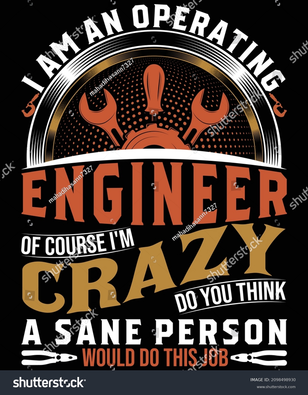 Operating Engineer T Shirt Design Stock Vector (Royalty Free ...