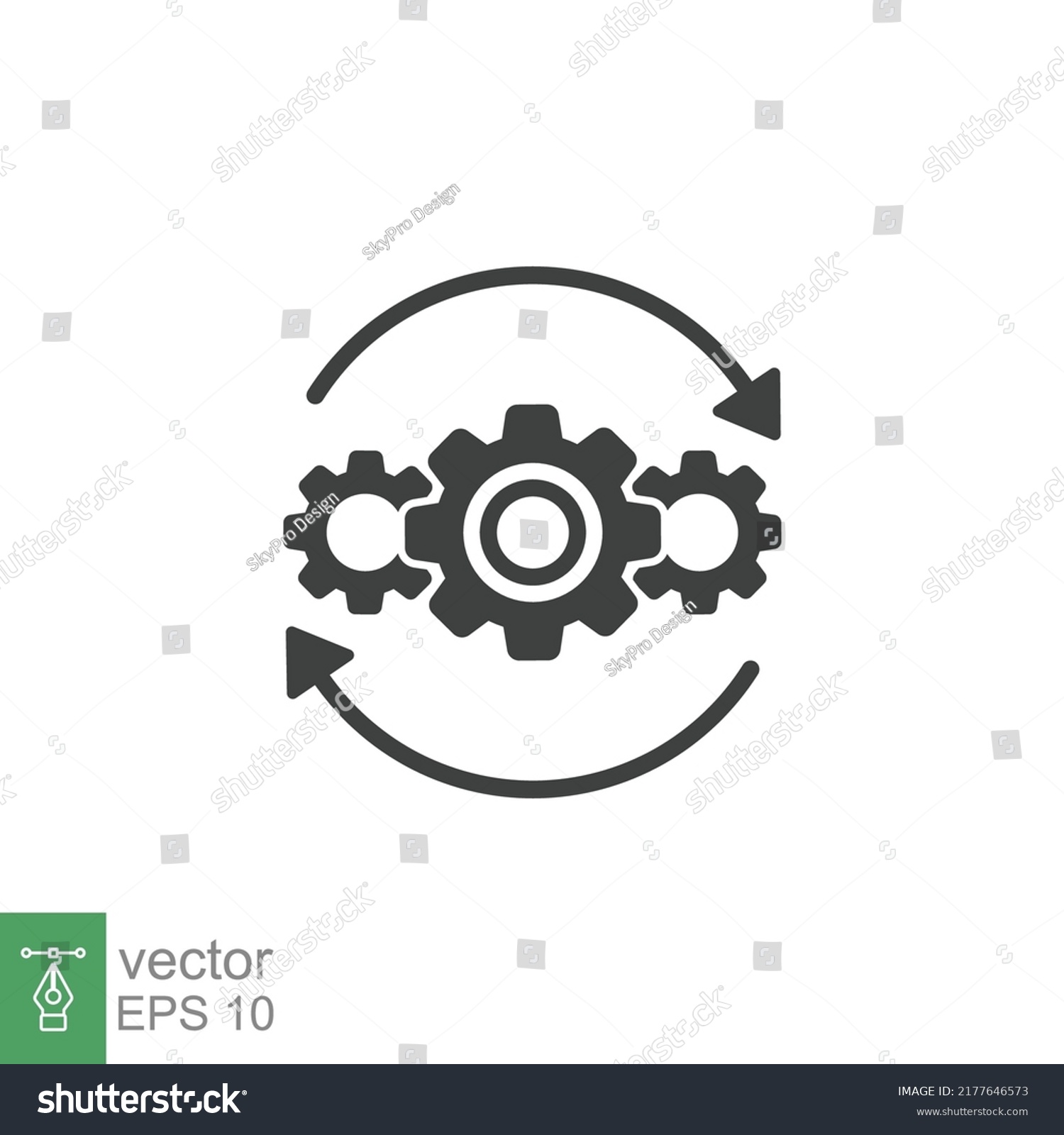 Operation Process Icon Project Asset Implement Stock Vector (Royalty ...