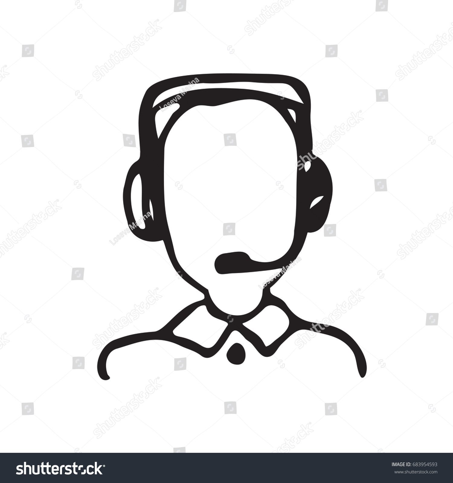 Operator Icon Sketch Web Icon Vector Stock Vector (Royalty Free) 683954593