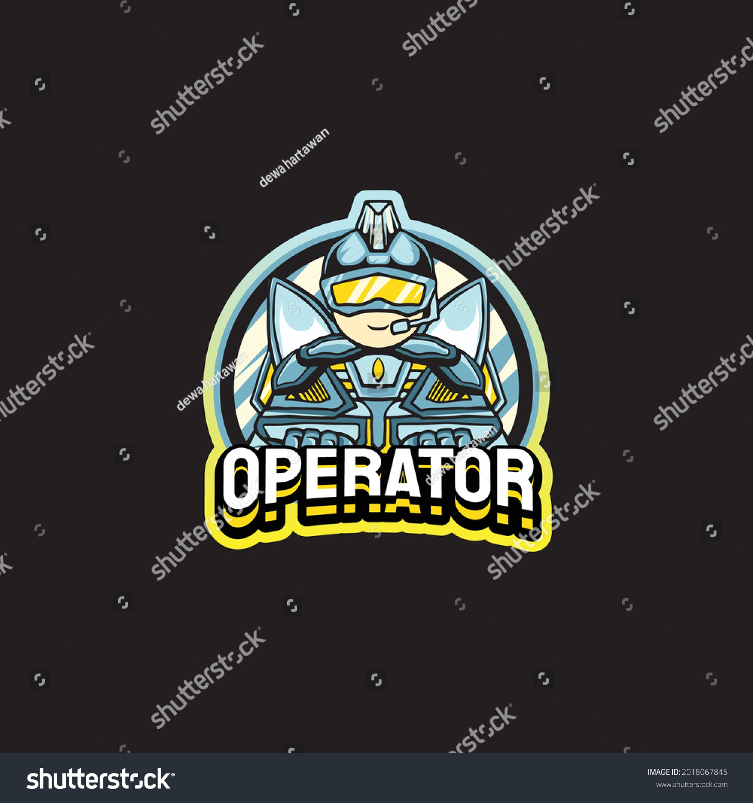 Operator Mascot Esport Logo Design Stock Vector (Royalty Free) 2018067845