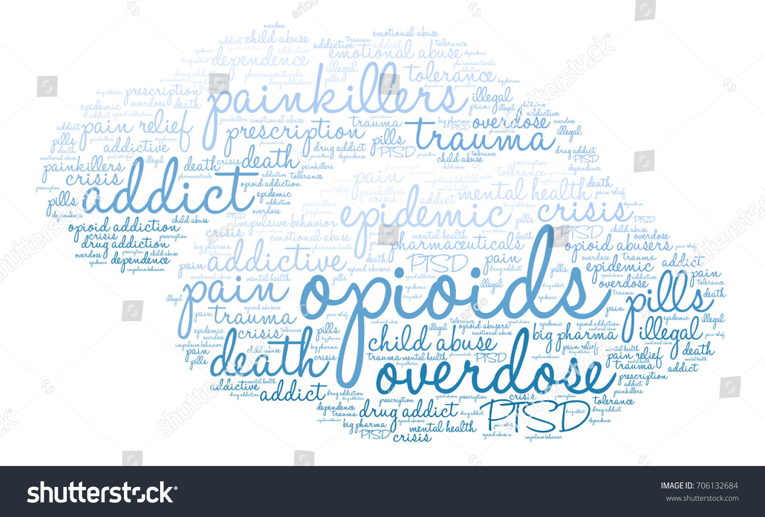 Opioids Word Cloud On White Background Stock Vector (Royalty Free ...
