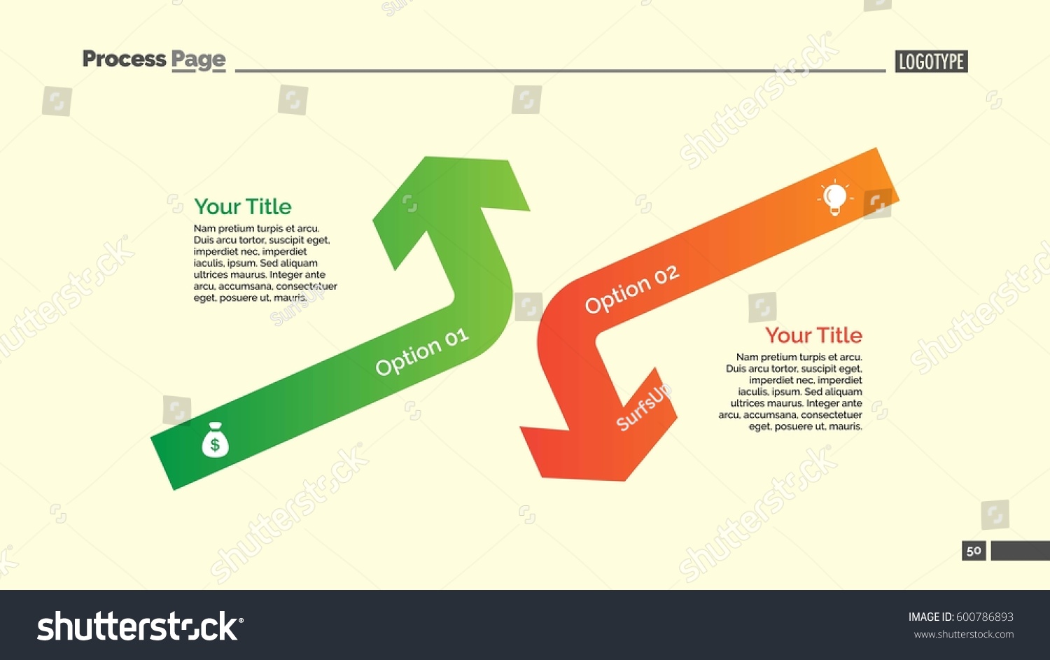 Opposing Arrows Diagram Slide Template Stock Vector (Royalty Free ...