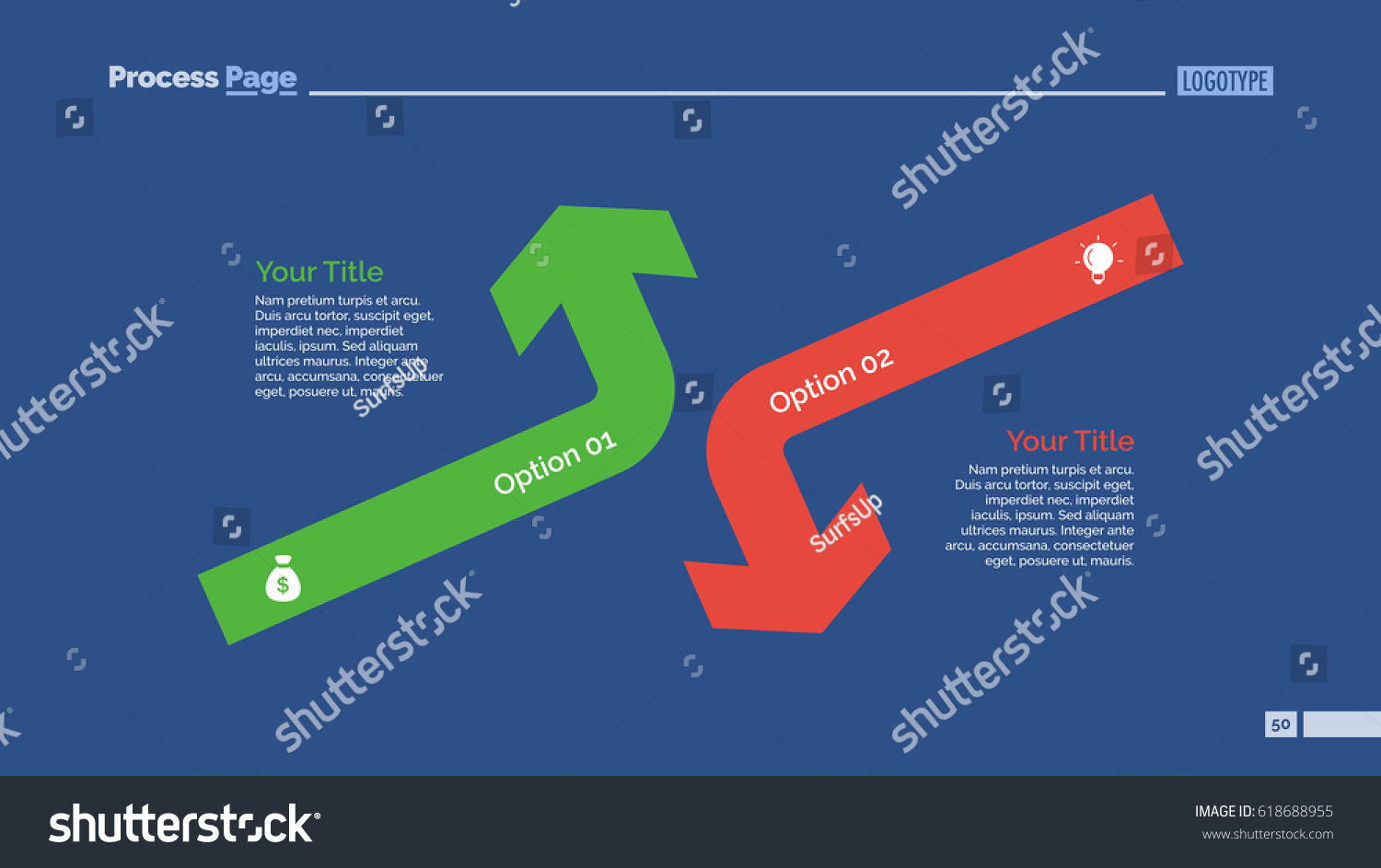 Opposing Arrows Diagram Slide Template Stock Vector (Royalty Free ...
