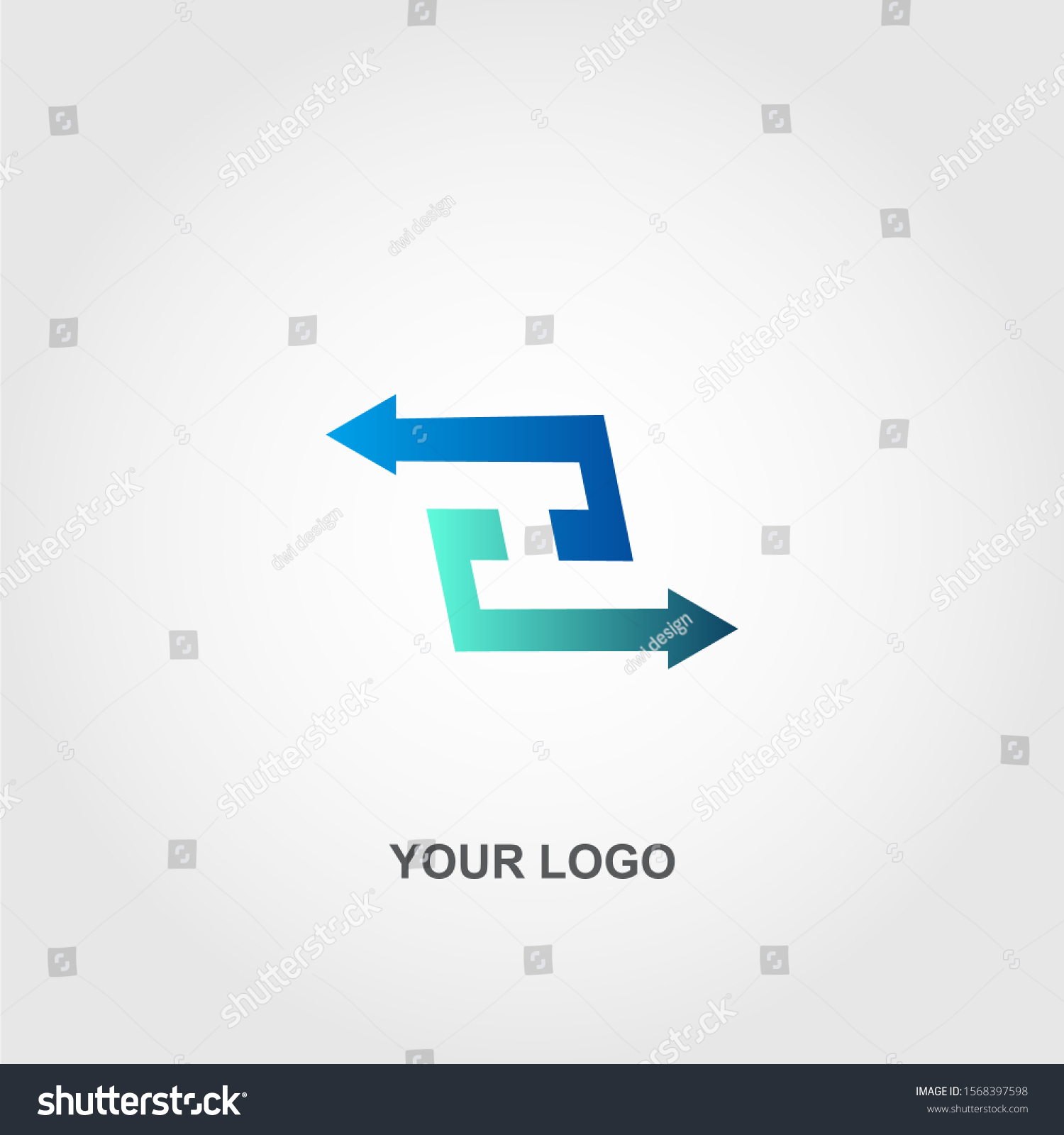 Opposite Arrow Logo Template Design Stock Vector (Royalty Free) 1568397598