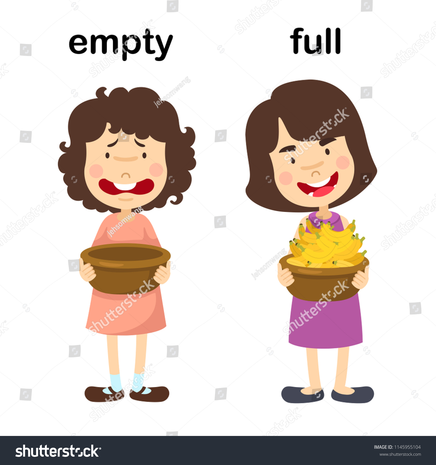 Opposite Empty Full Vector Illustration Stock Vector (Royalty Free ...