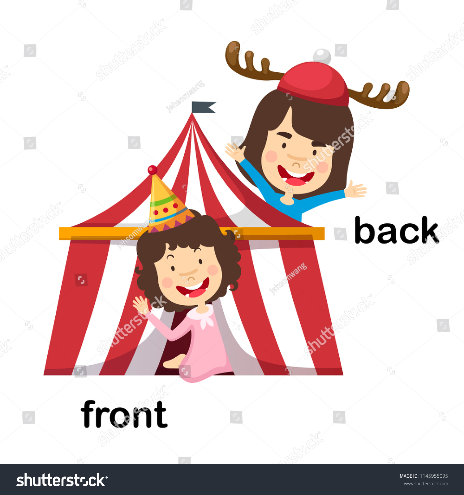 Opposite Front Back Vector Illustration Stock Vector (Royalty Free ...