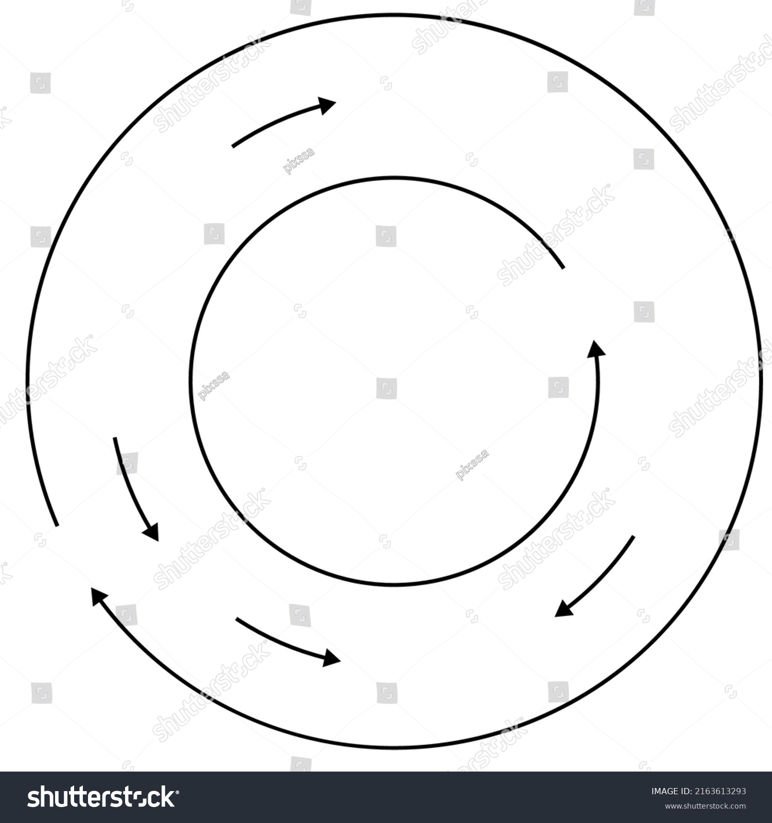 Opposite Inverse Reverse Circular Cyclic Arrows Stock Vector (Royalty ...