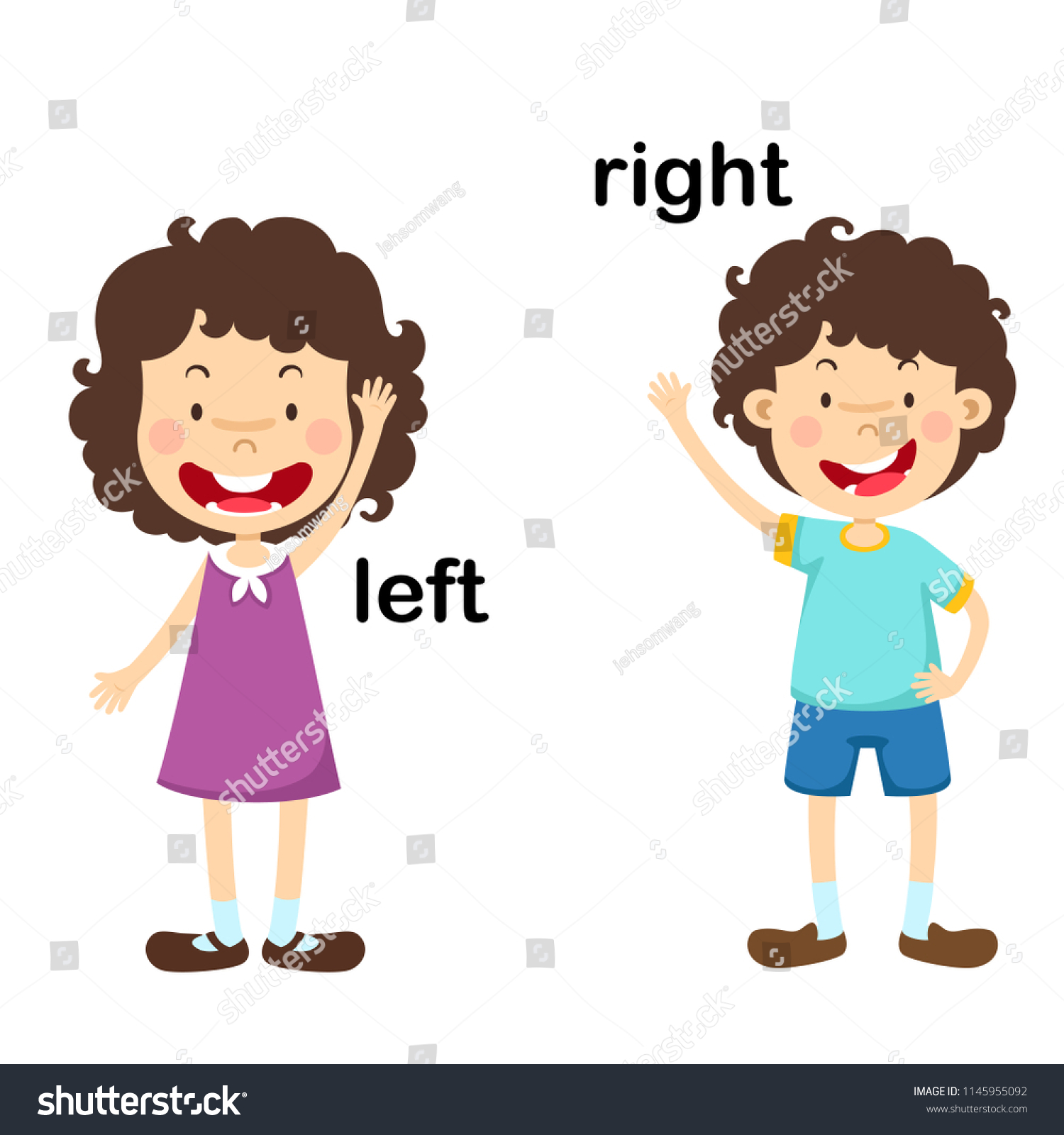 Opposite Left Right Vector Illustration 스톡 벡터(로열티 프리) 1145955092 ...