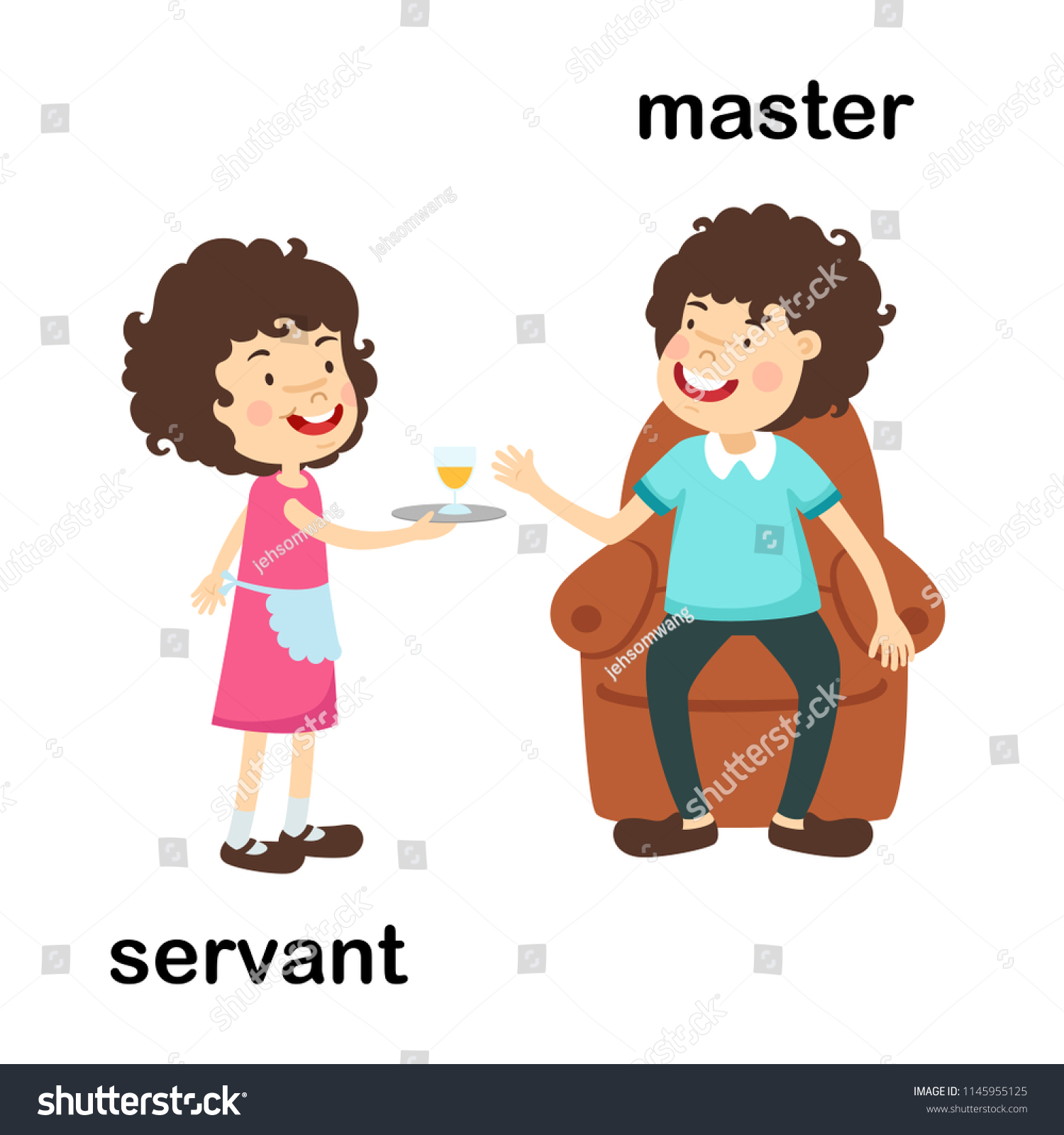 Opposite Servant Master Vector Illustration: เวกเตอร์สต็อก (ปลอดค่า ...