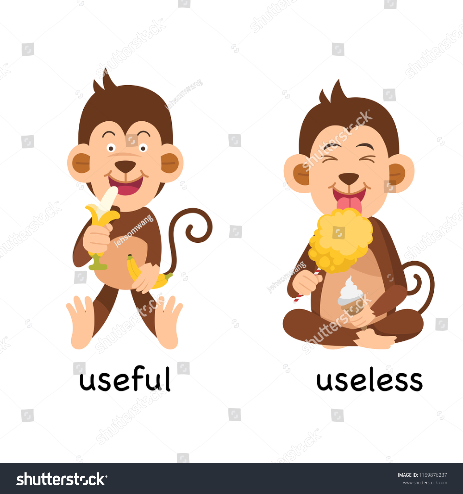 Opposite Useful Useless Vector Illustration Stock Vector (Royalty Free ...