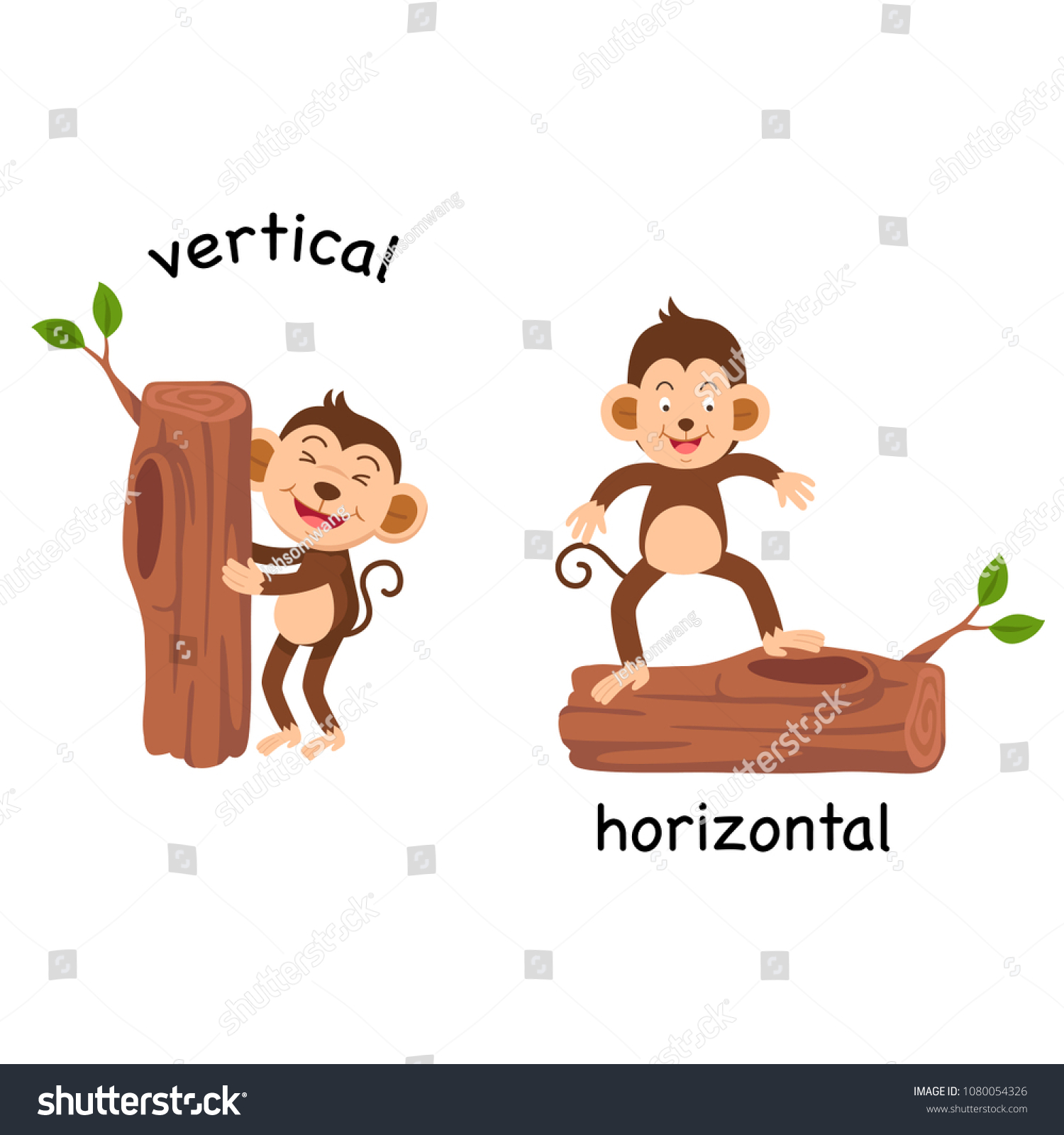 Opposite Vertical Horizontal Vector Illustration Stock Vector (Royalty ...