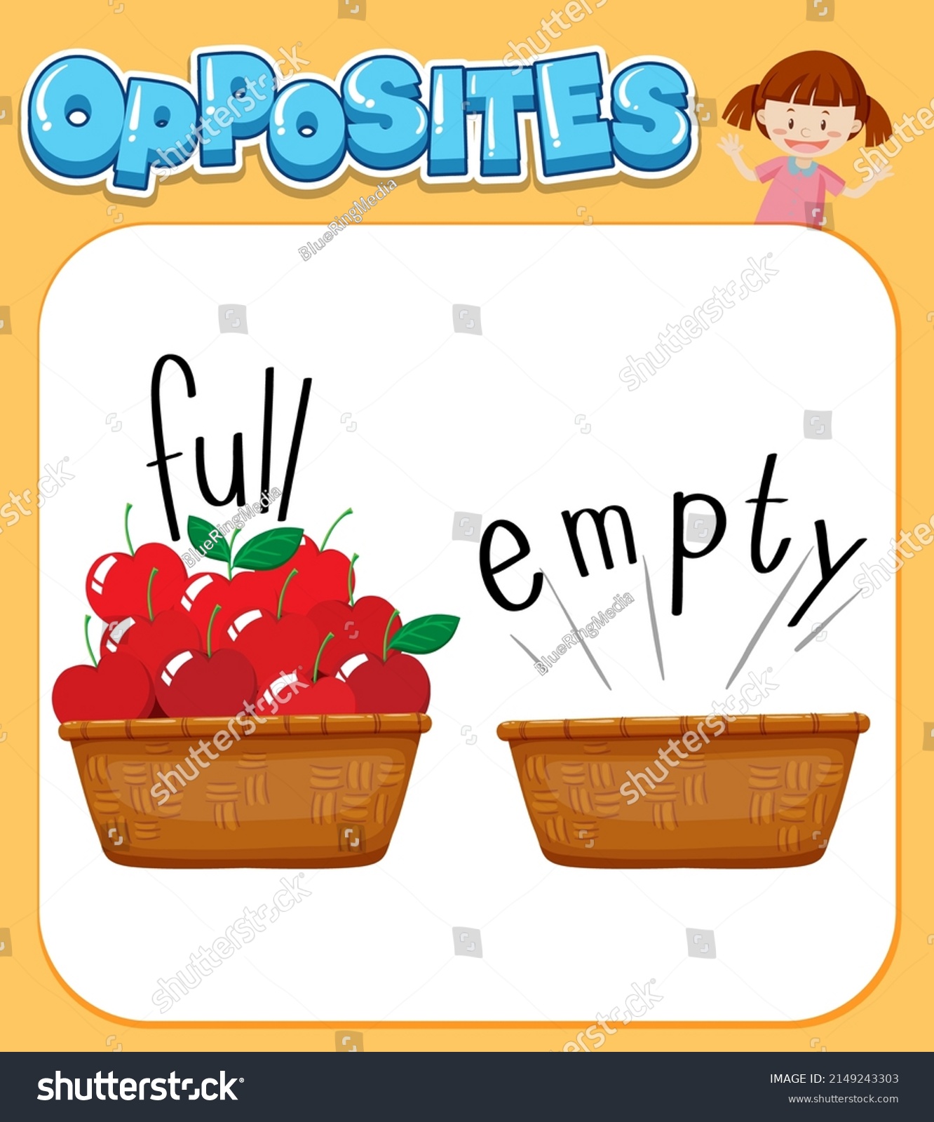 Opposite Words Full Empty Illustration Stock Vector (Royalty Free ...