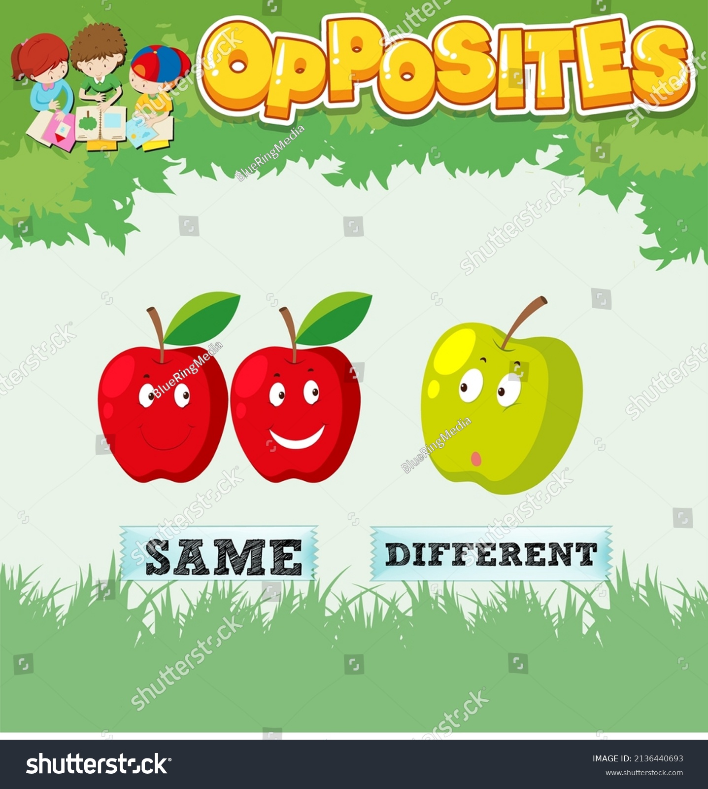 Opposite Words Same Different Illustration Stock Vector (Royalty Free ...