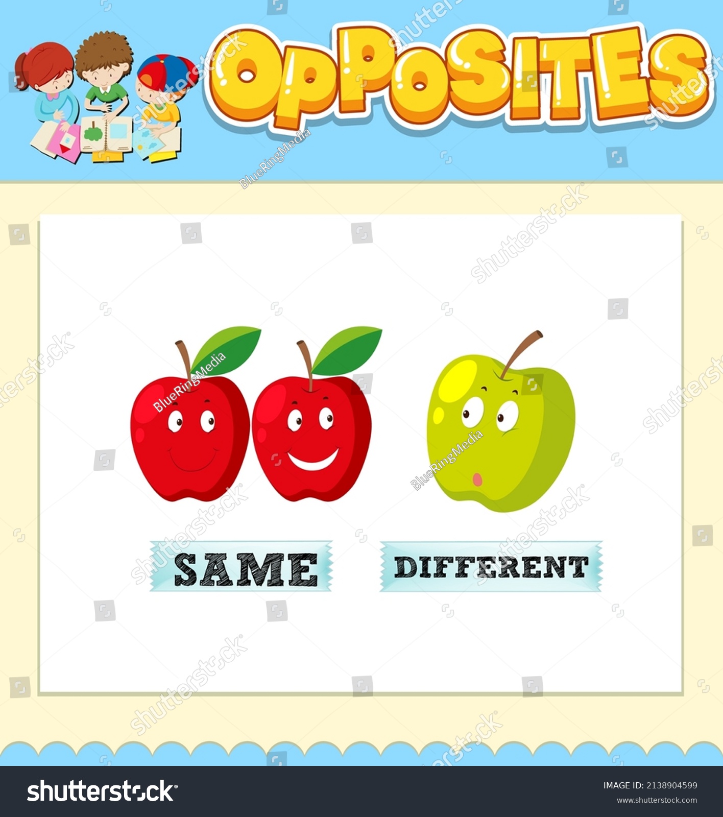 Opposite Words Same Different Illustration Stock Vector (Royalty Free ...