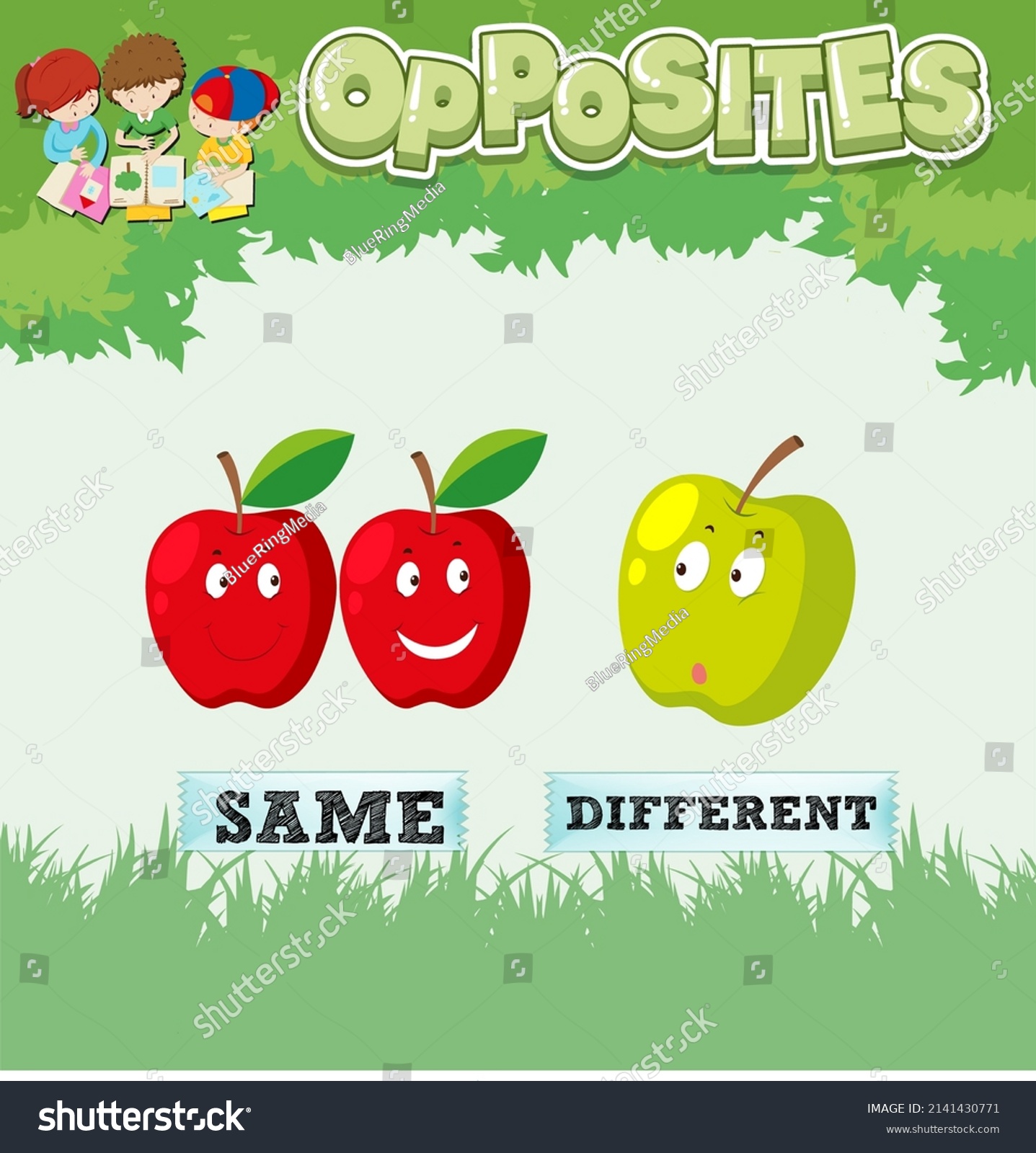 Opposite Words Same Different Illustration Stock Vector (Royalty Free ...