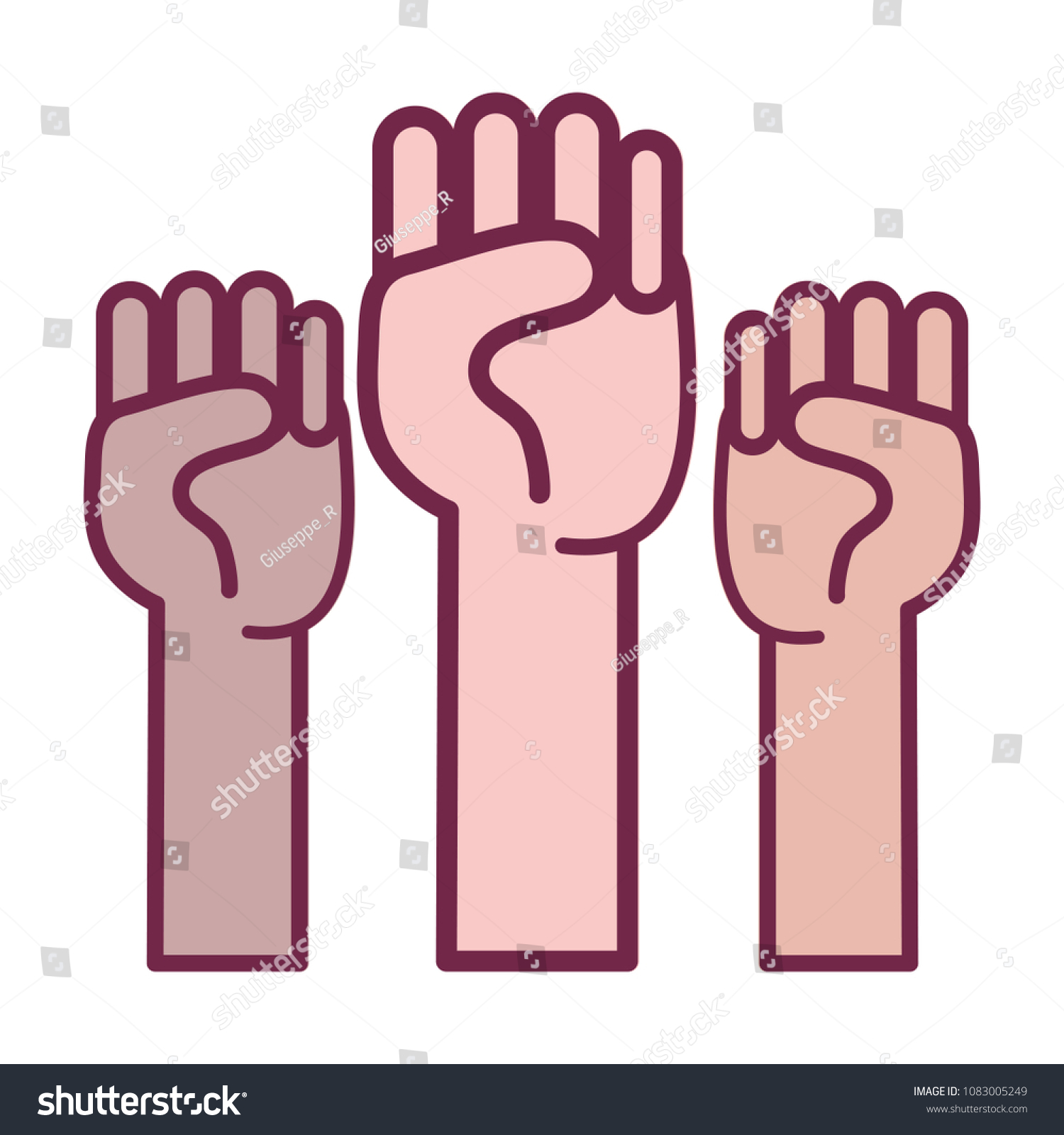 Opposition People Hands Protest Stock Vector (Royalty Free) 1083005249