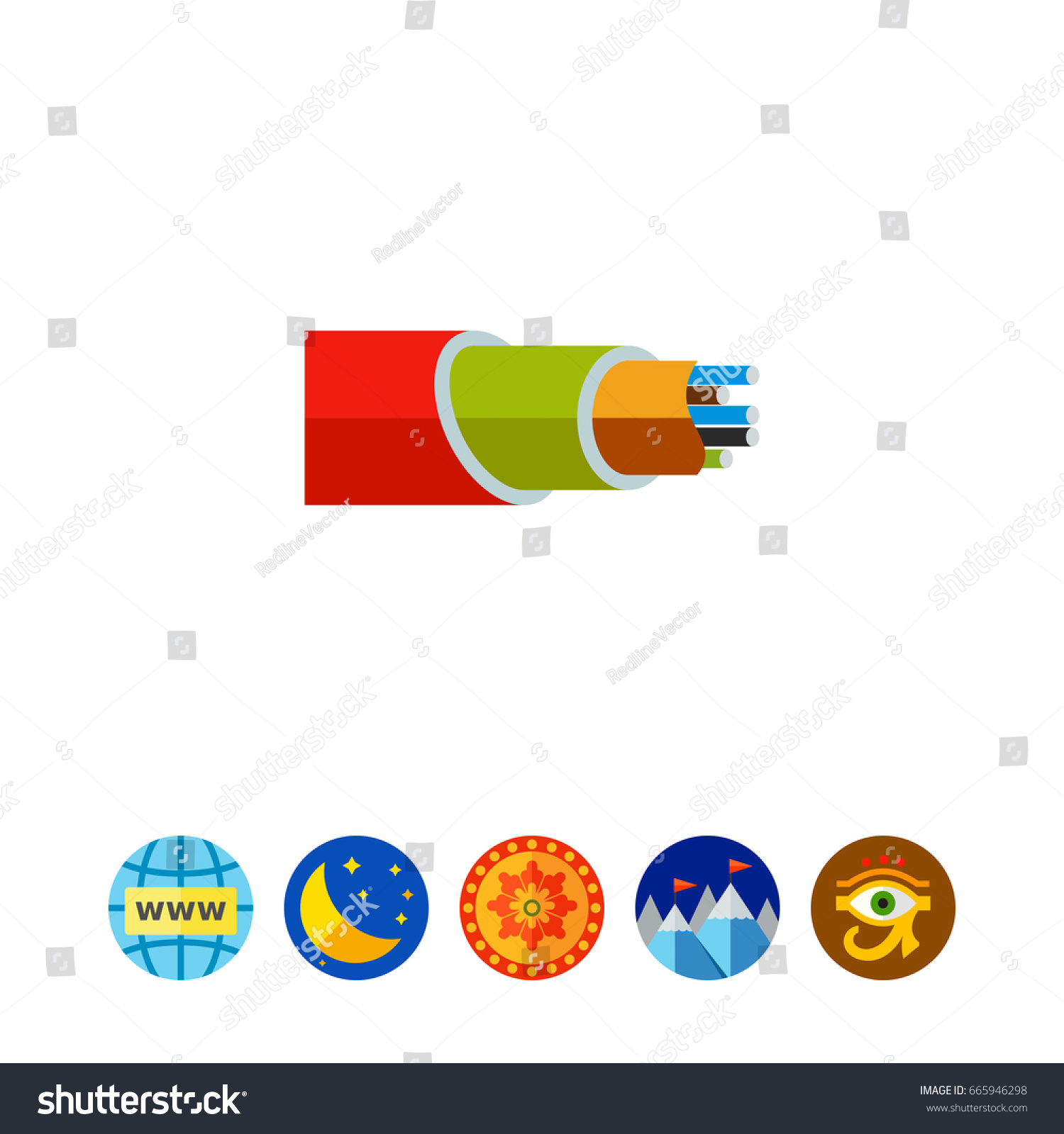 Optic Cable Optics Concept Icon Stock Vector (Royalty Free) 665946298