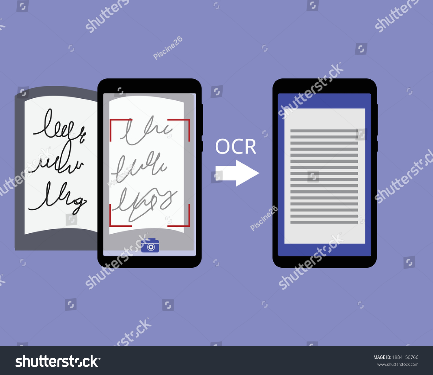 Optical Character Recognition Ocr Application Convert Stock Vector ...