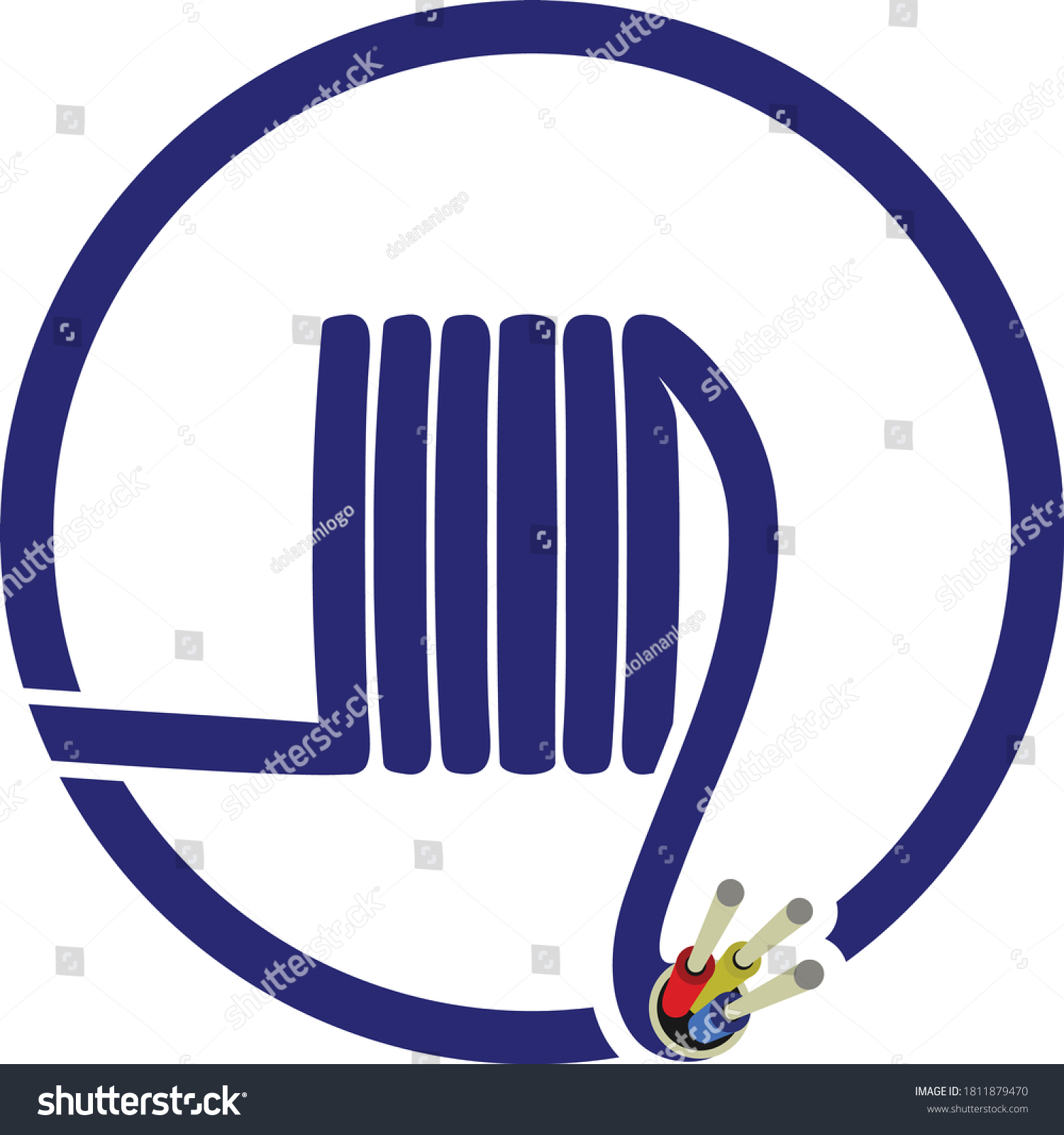 Optical Fiber Cable Logo Design Vector Stock Vector (Royalty Free ...