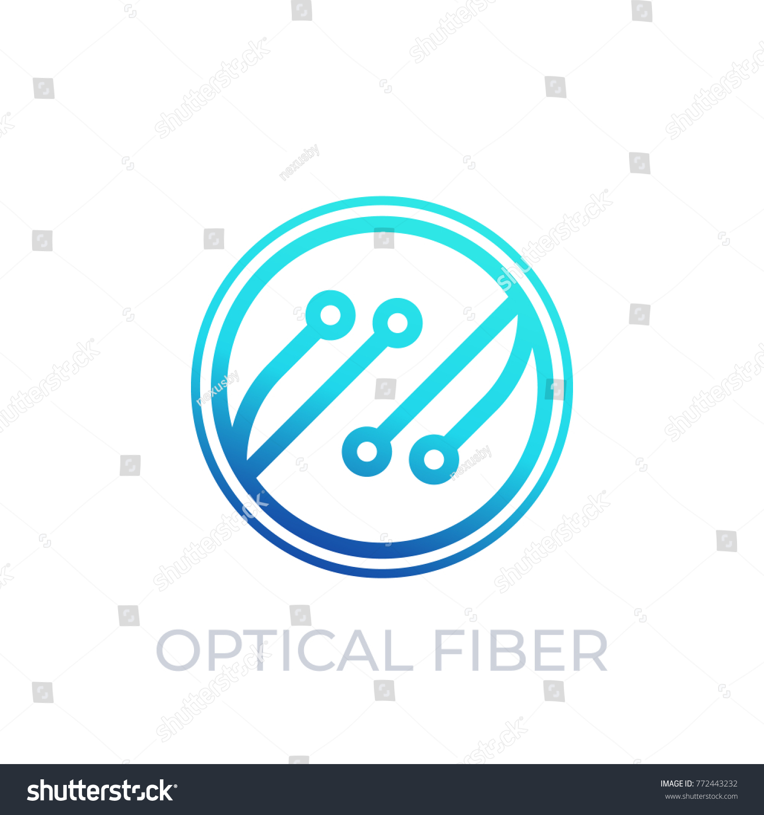 Optical Fiber Vector Icon On White Stock Vector (Royalty Free) 772443232