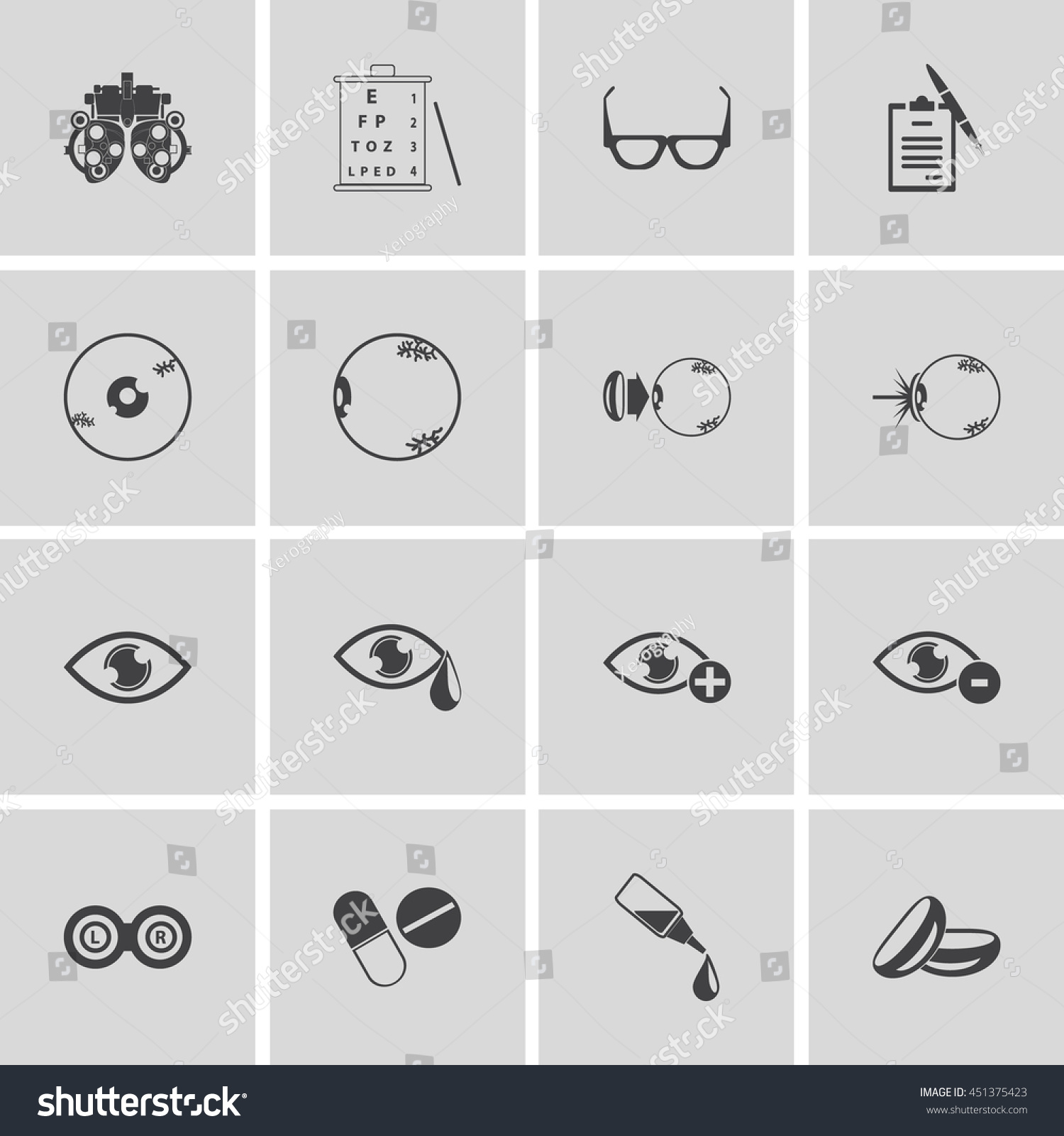 Optical Icons Vector Symbols Stock Vector (Royalty Free) 451375423