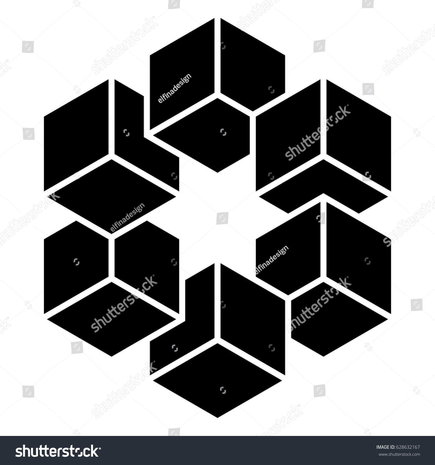 Optical Illusion Cubes Arrangement 3d Isometric Stock Vector (Royalty ...