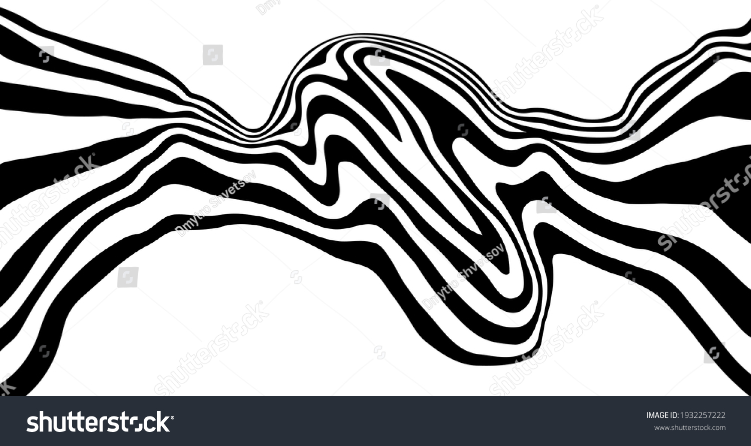 Optical Illusion Distorted Wave Abstract Horizontal Stock Vector ...