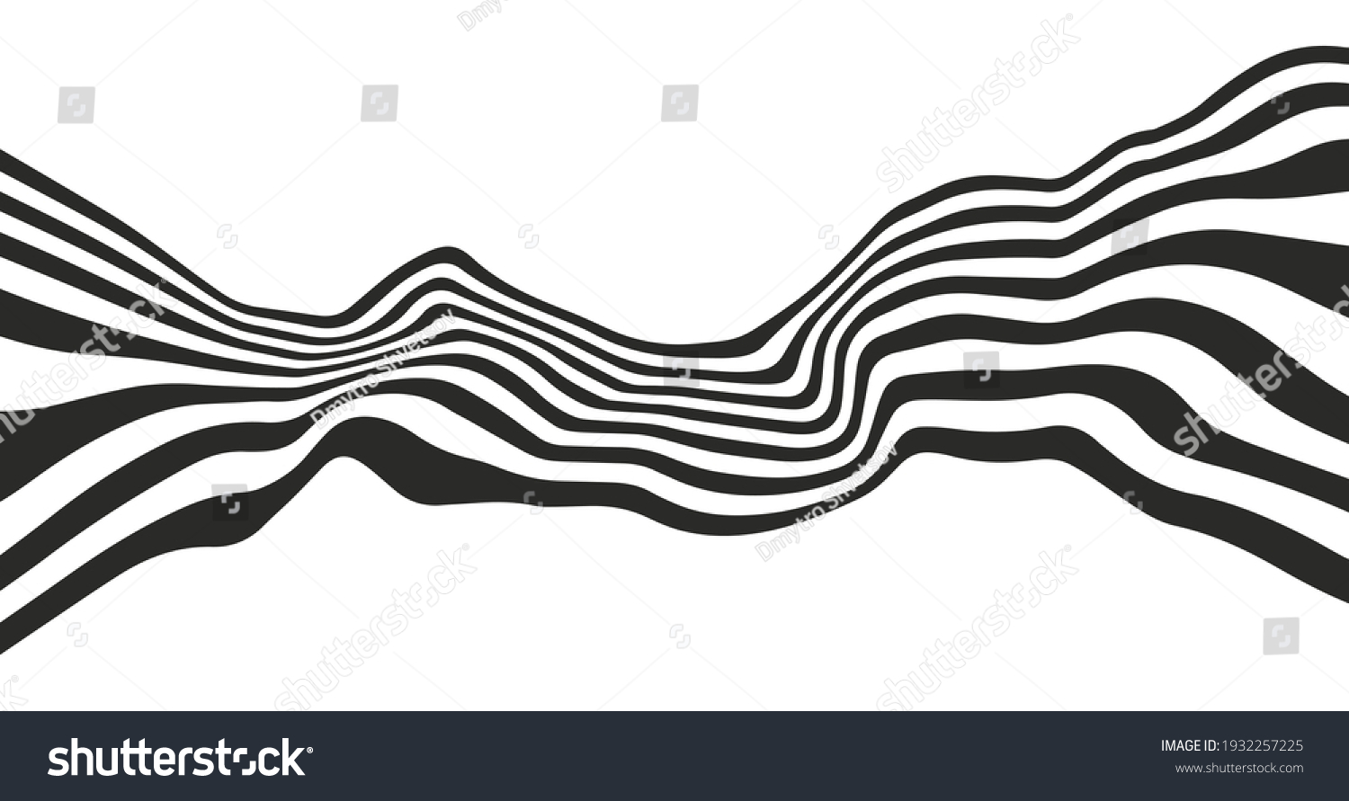 Optical Illusion Distorted Wave Abstract Horizontal Stock Vector ...