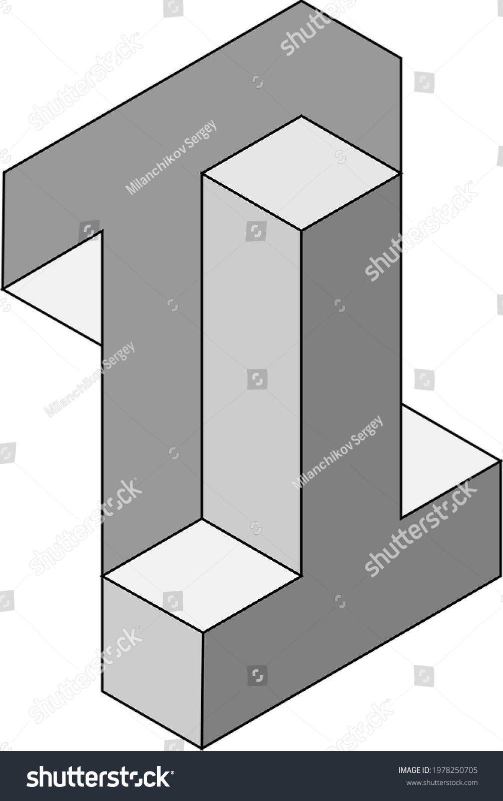 Optical Illusions Impossible 3d Shapes Two: เวกเตอร์สต็อก (ปลอดค่า ...